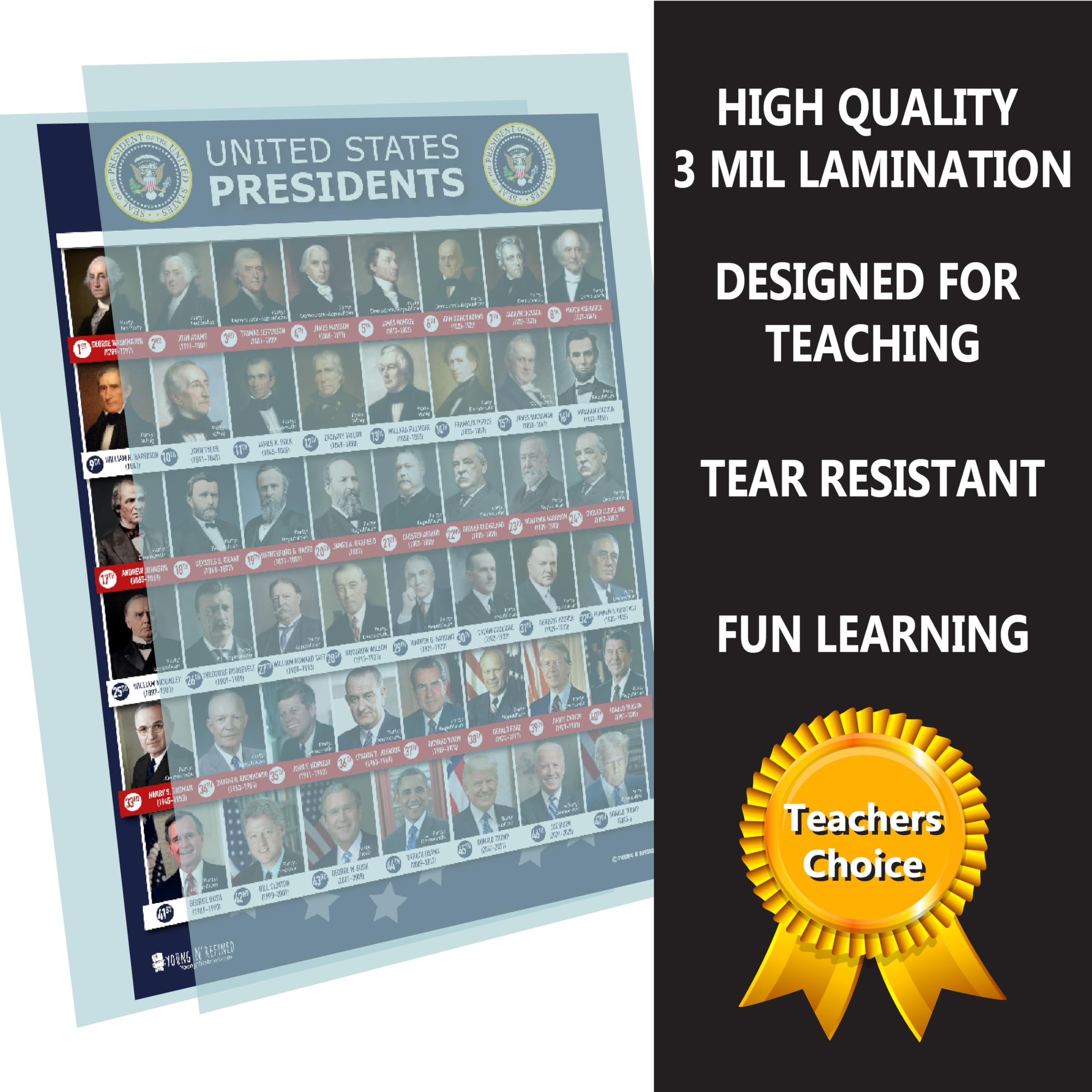 Usa Presidents Of The United States Of America Poster New Chart