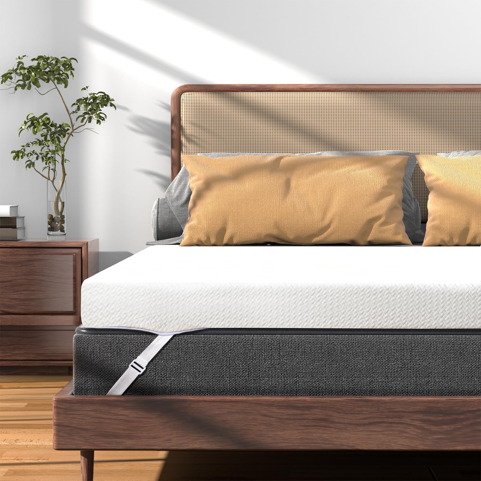 Amazon.com: Queen 3 Inch Gel Memory Foam Mattress Topper with Removable ...