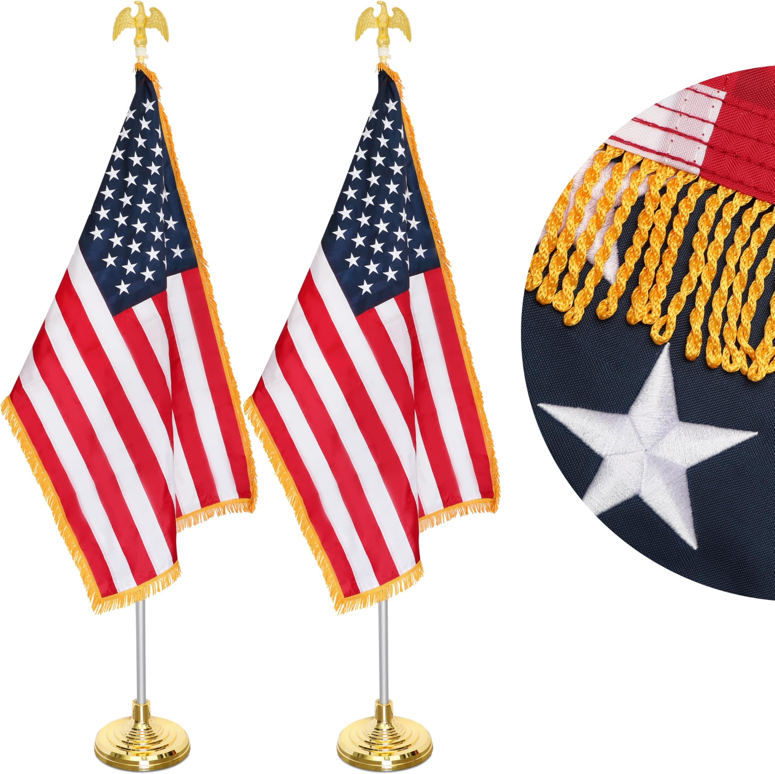 Amazon.com : US Flag Factory - American Flag Indoor Display Set with 8 ...