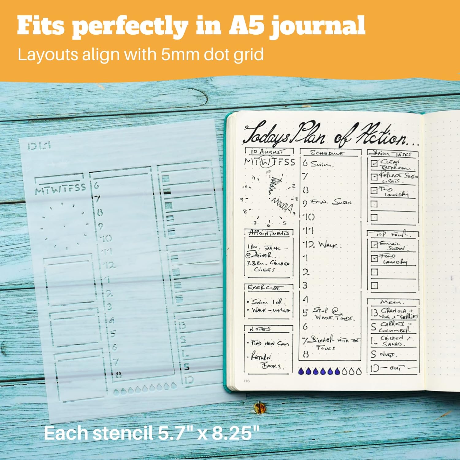 Buy Speedy Spreads Journal Stencils (Daily Layouts) - x7 Day Planner ...