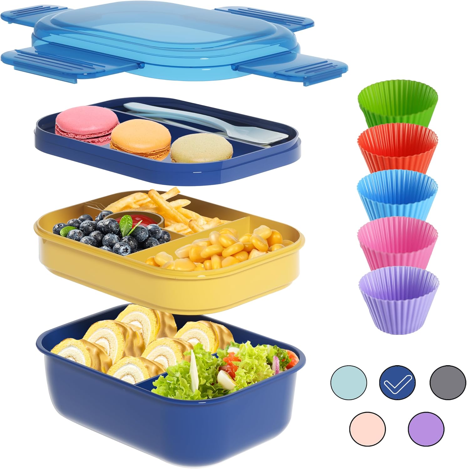 Amazon.com: CocoMeiwei Bento Box Adult Lunch Box, Bento Lunch Box with ...