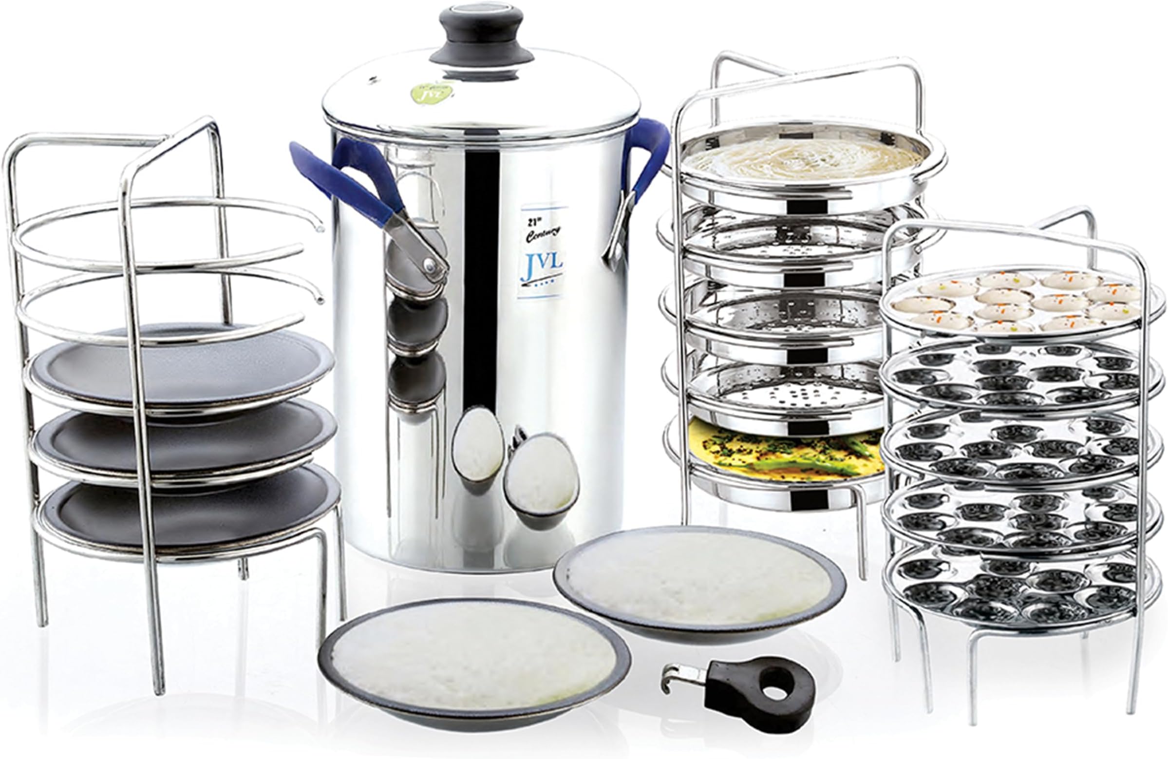 JVL Stainless Steel Idli Cooker Gas & Induction Compatible Idly ...