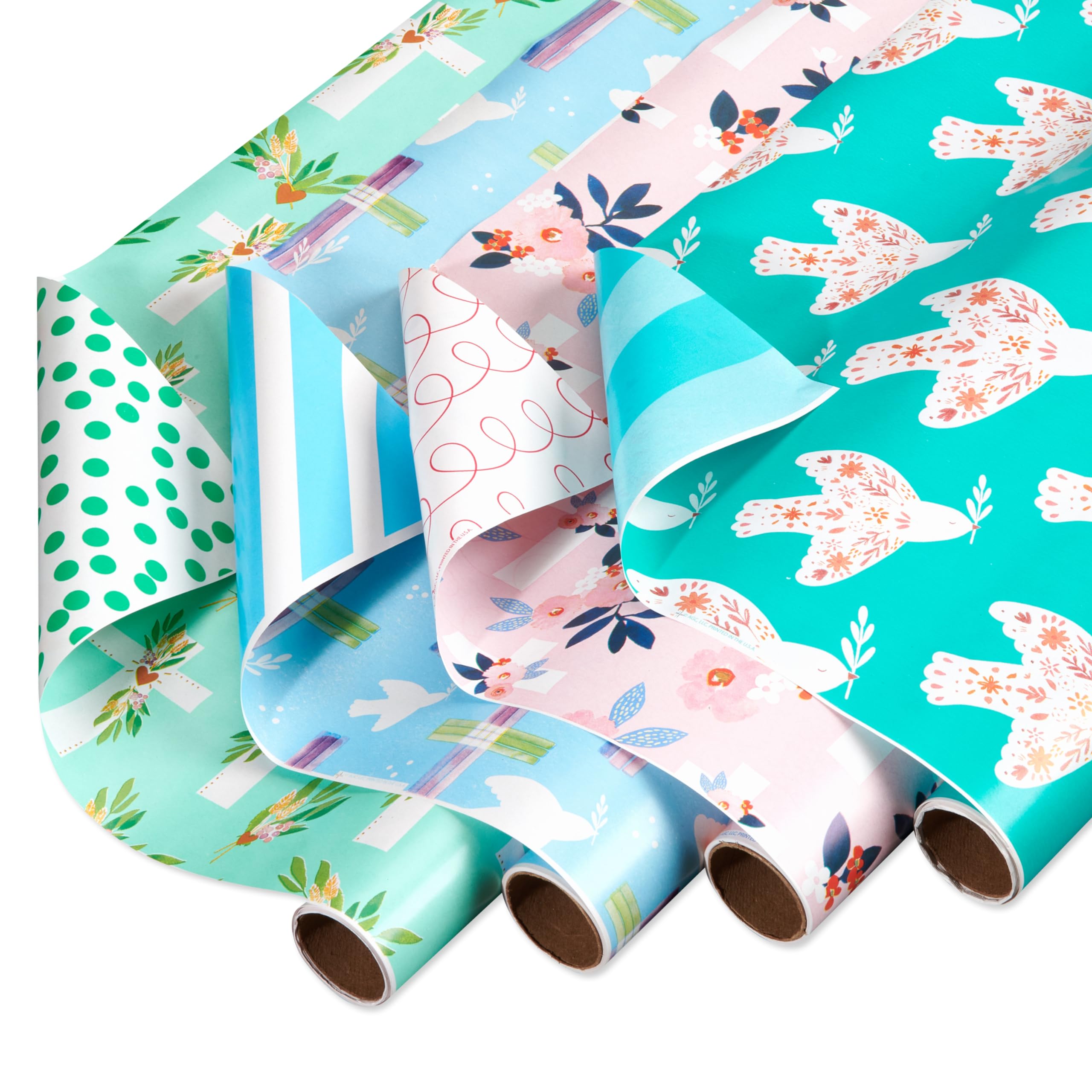 American Greetings 160 sq. ft. Reversible Religious Wrapping Paper ...