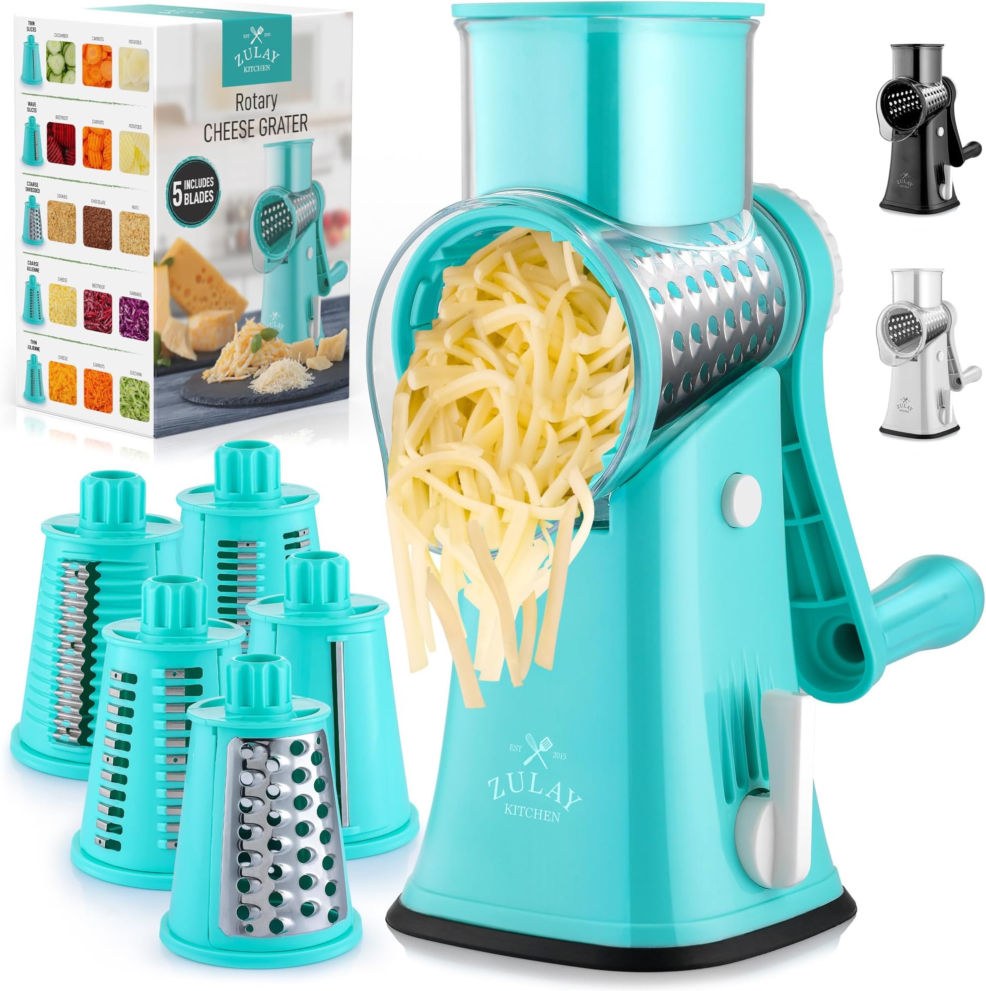 Amazon.com: Rotary Cheese Grater Cheese Shredder - Geedel Deluxe ...