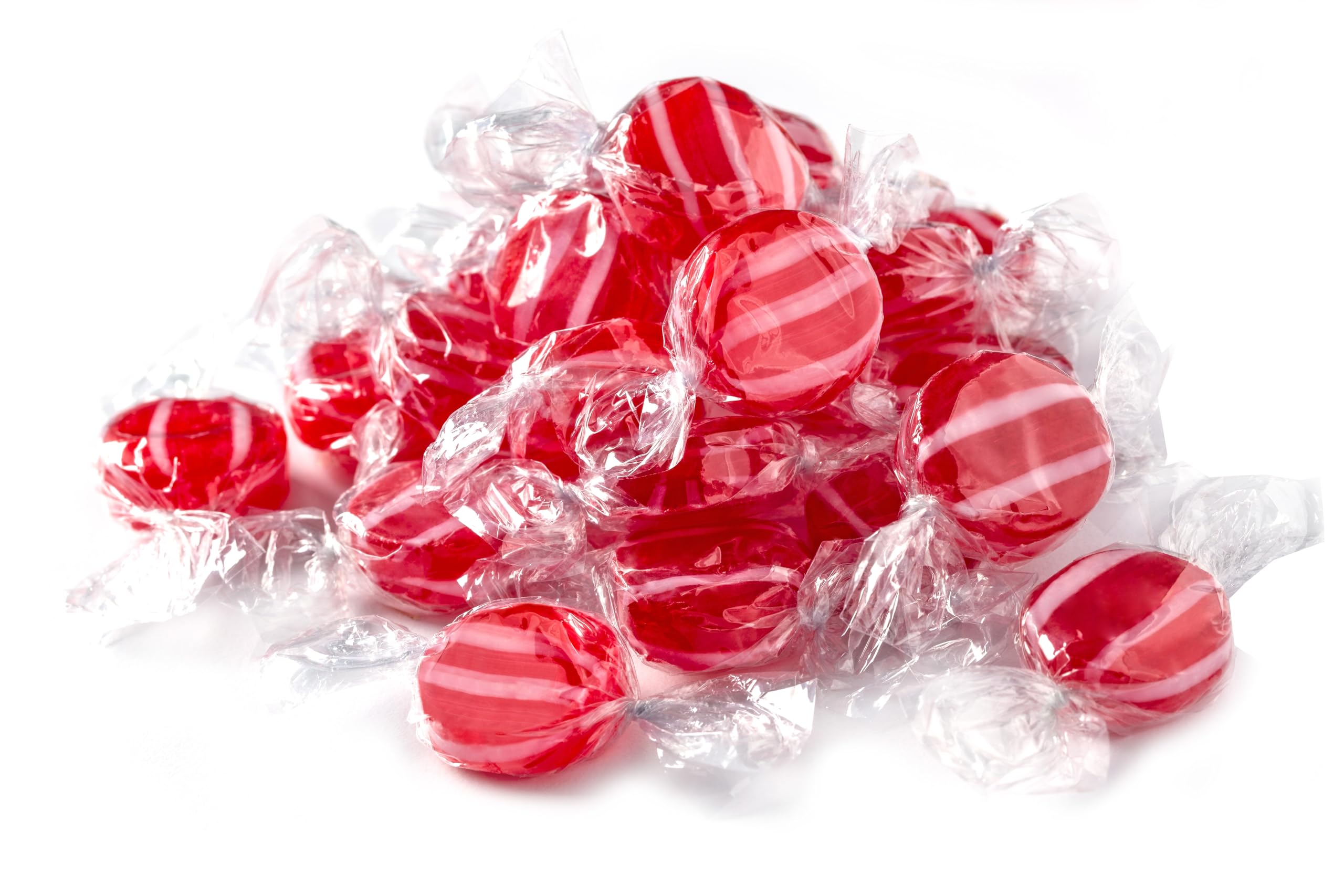 Snapklik.com : Striped Cinnamon Disc Wrapped Hard Candy Bulk 2 Pounds