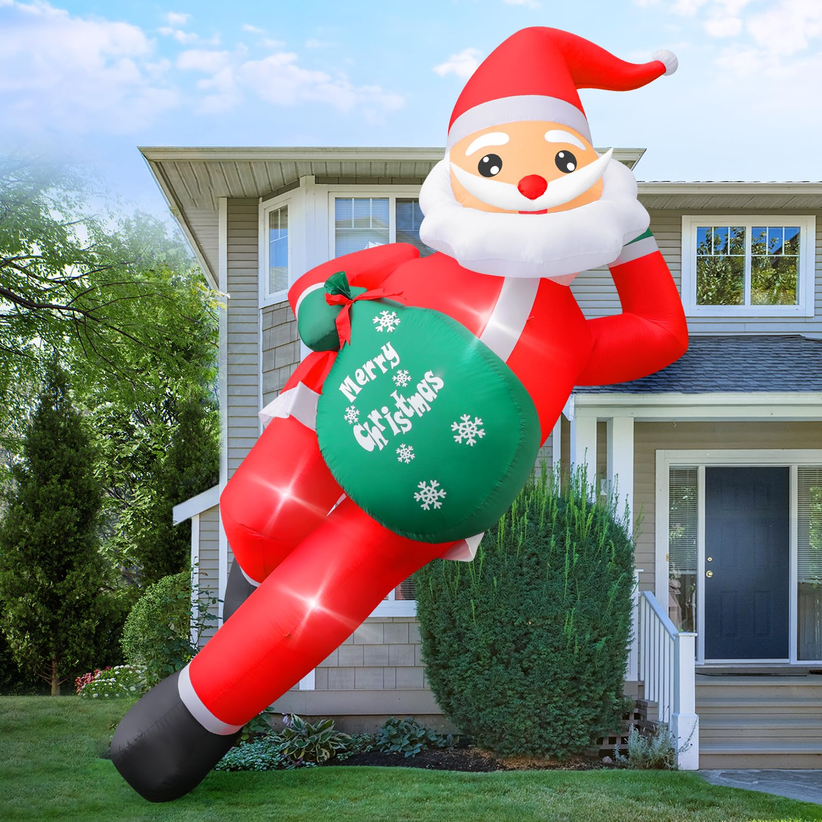 Amazon.com: 12 FT Giant Christmas Inflatables Santa Claus Outdoor ...