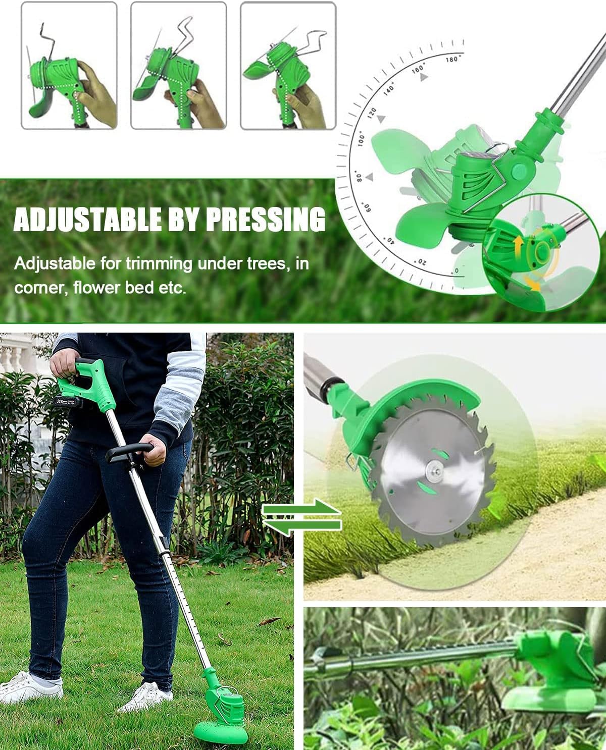 Snapklik.com : Banmiip Weed Wacker Battery Powered Electric Weed Eater ...