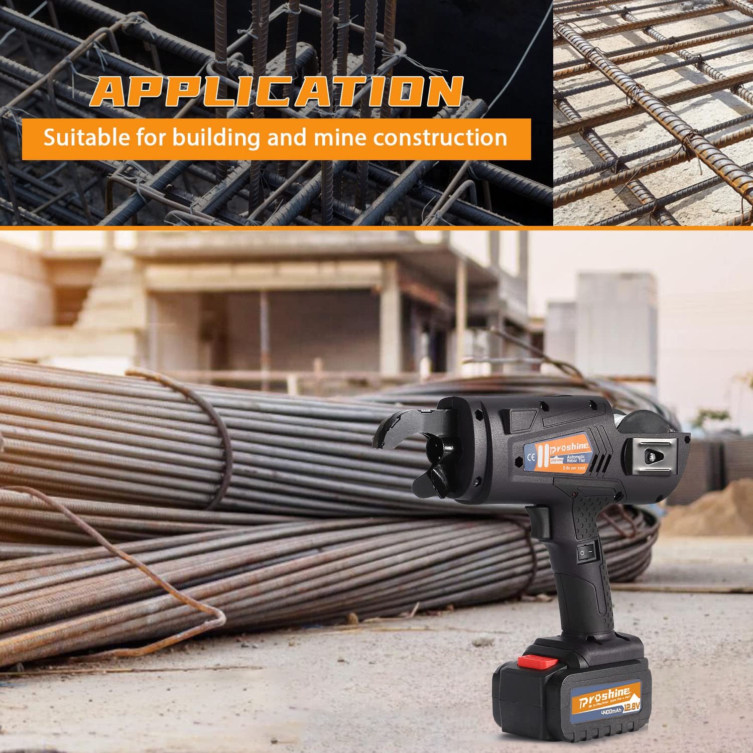 Proshine Rebar Tie Gun 0.3-1.3in/8-34mm Automatic Rebar Tying Tool W ...