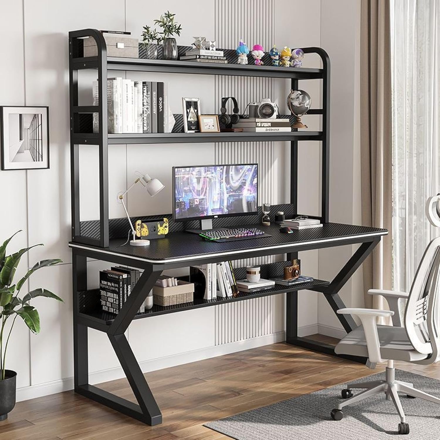 Amazon.com: Computer Desk With Hutch And Bookshelf - Desk And Bookshelf ...