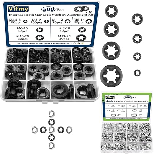 Amazon.com: Vifmy 500PCS Internal Tooth Star Lock Washers ...