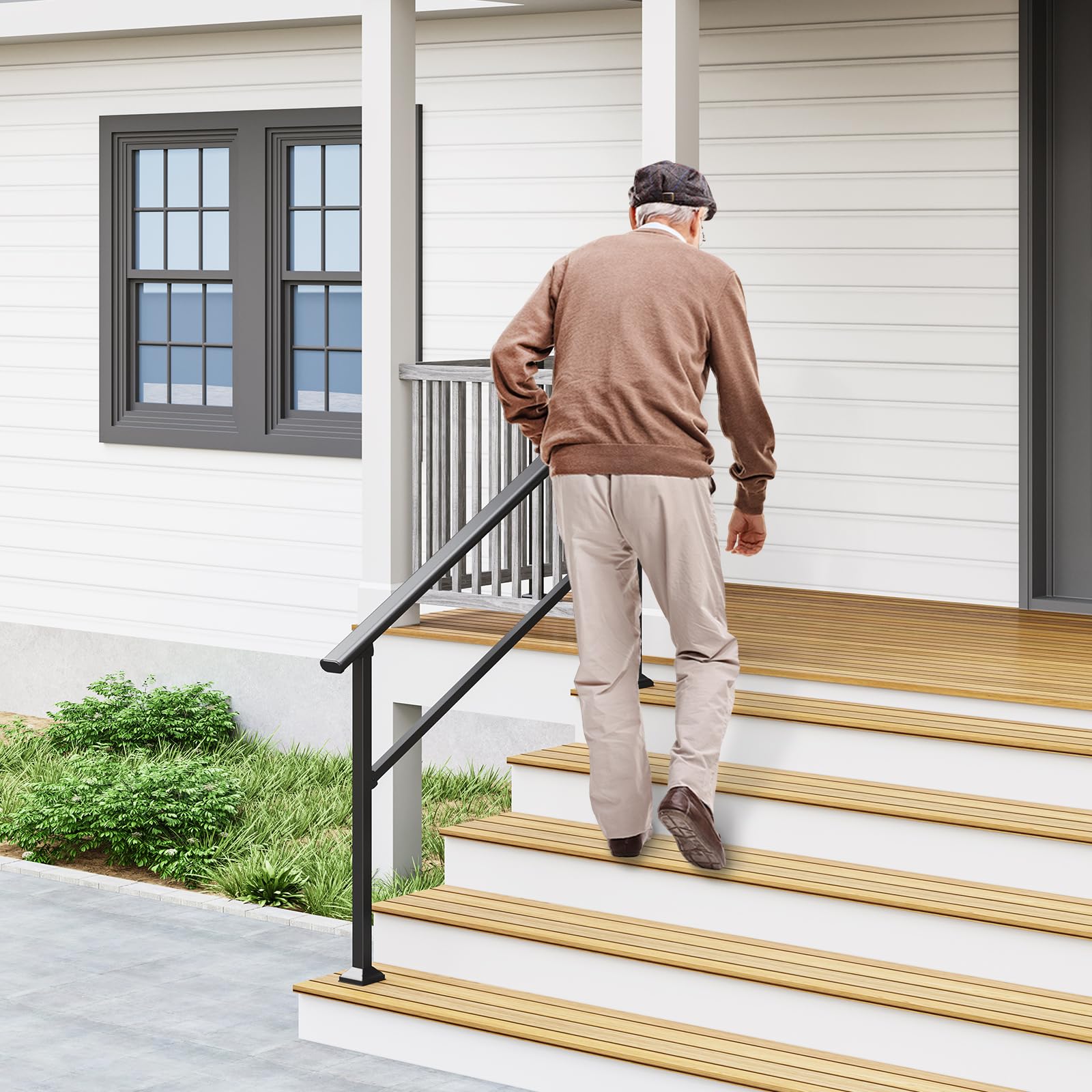 Snapklik.com : Hand Rails For Outdoor Steps, 5 Step Handrail, Outdoor ...