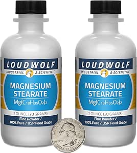Amazon.com: Magnesium Stearate / 2 Ounces / 2 Bottles / 100% Pure USP Food Grade/Fine Powder ...
