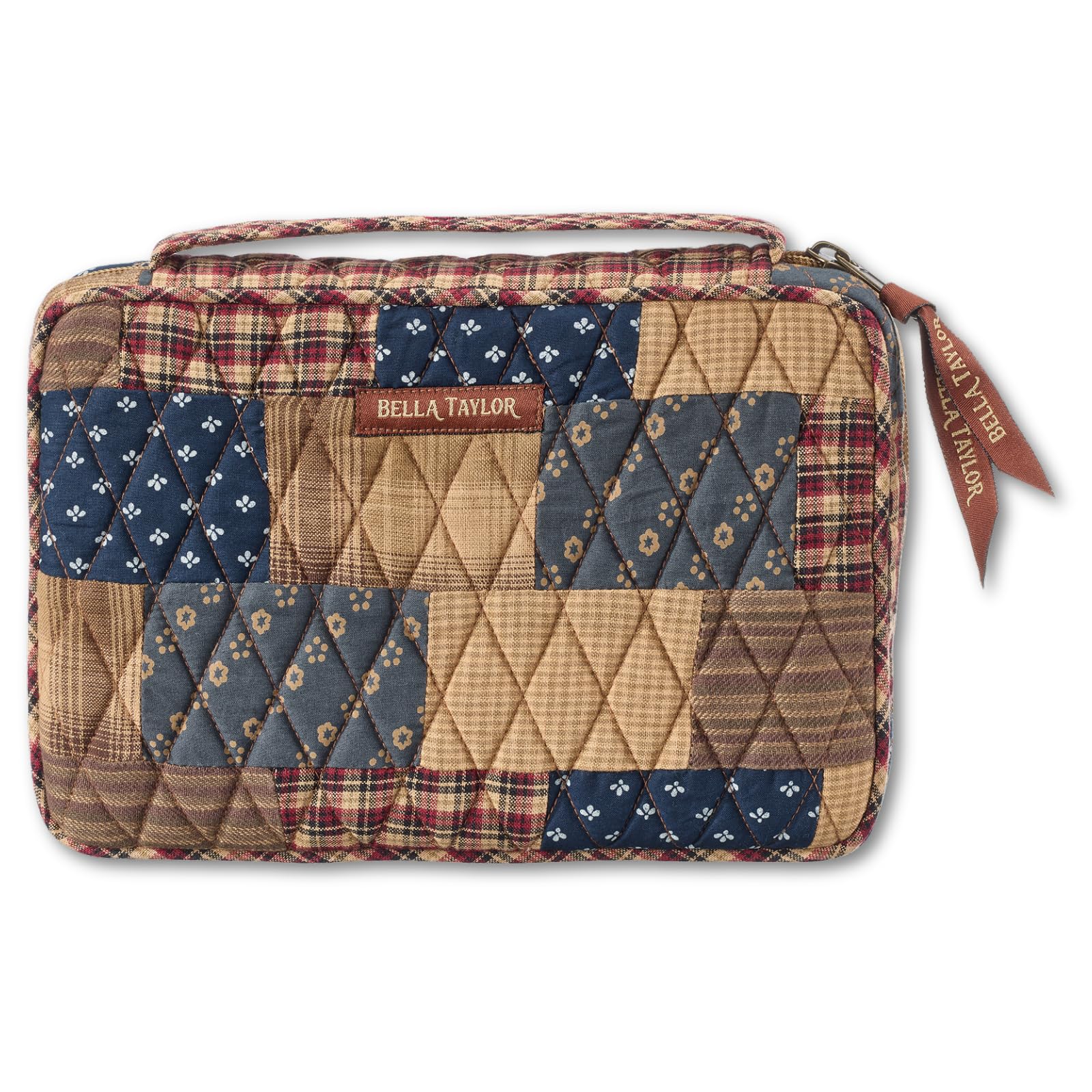 Amazon.com: Bella Taylor Small Bible Cover for Women - Quilted Cotton ...
