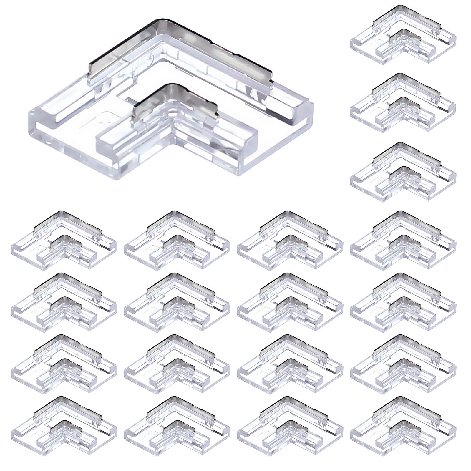 BENLUN LED Strip Corner Connector 20pcs L-Shaped 2PIN 8mm 0.31in ...