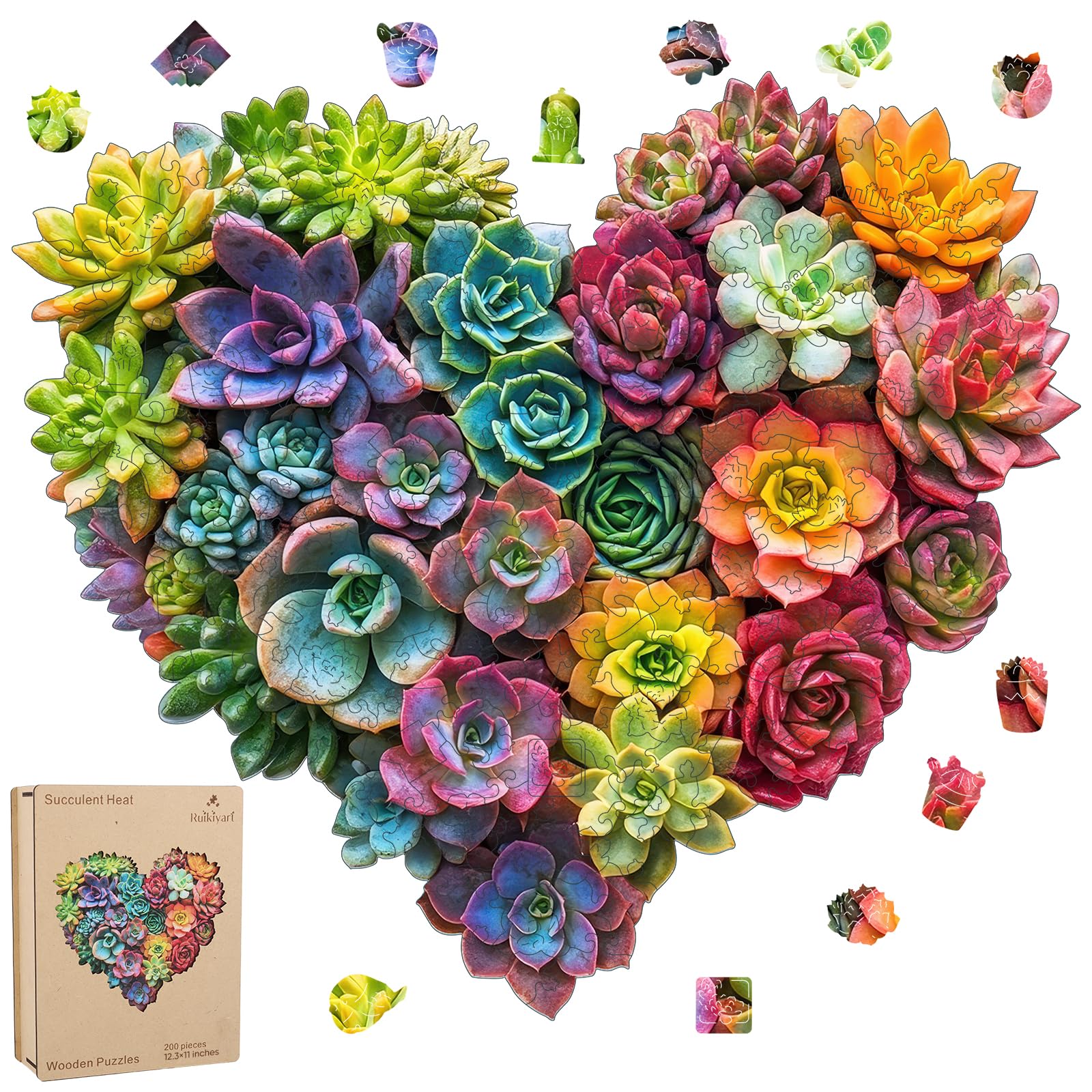 Snapklik.com : Ruikiyart Succulent Wooden Puzzles For Adults,200 Pieces ...