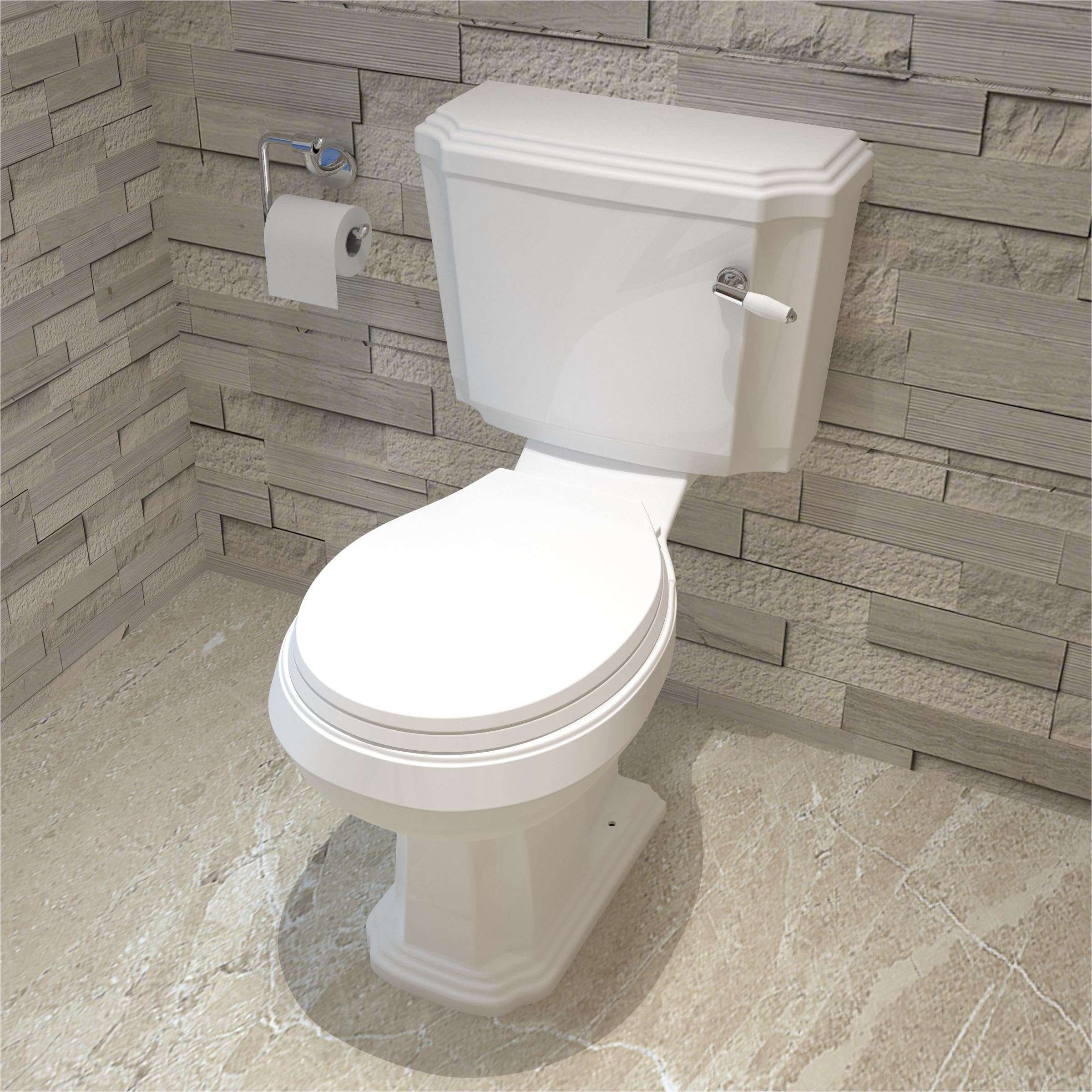 Affine Close Coupled Dual Flush Toilet WC White (Bayeux Rimless ...