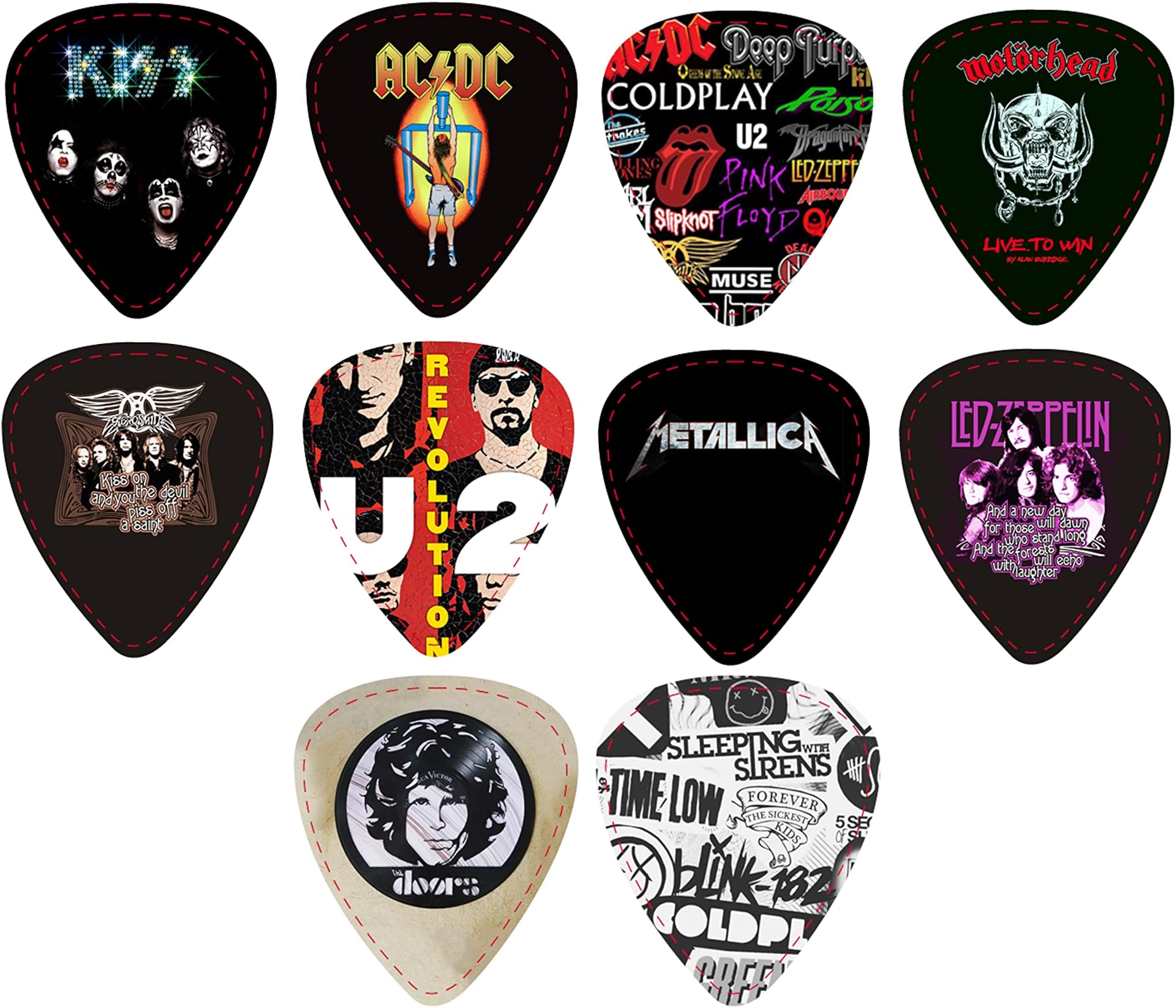 Amazon.com: Legendary Bands Vol V Guitar Picks (10 medium picks in a ...