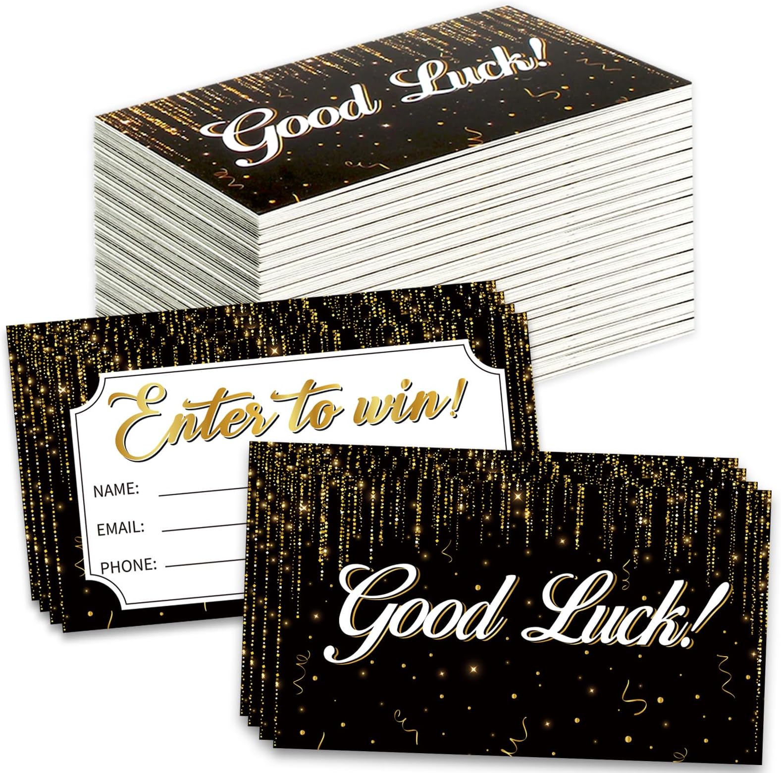 Amazon.com: 300 Pcs Black Gold Enter to Win Raffle Tickets Cards 3.5 x ...