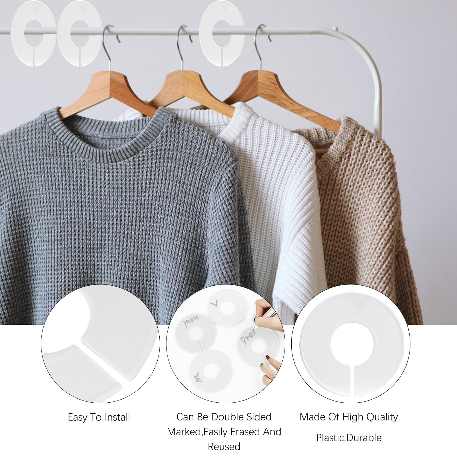 KARELLS Wardrobe Dividers, Size Dividers, 10 Pieces Hanger Dividers ...