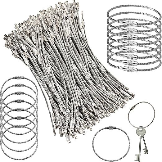 Amazon.com: Ira Pollitt 100 Pieces 6 Inch Wire Keychain Cable 2mm Twist ...