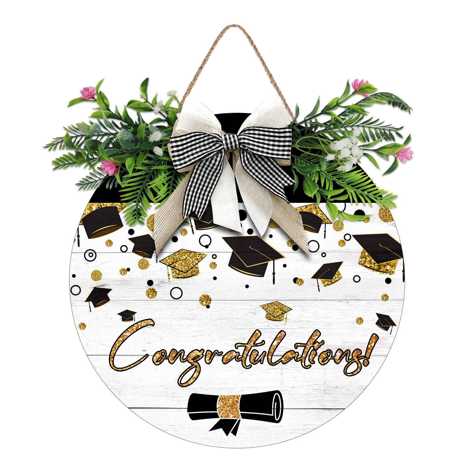 Amazon.com : Graduation Congratulations Wreath Sign for Front Door ...