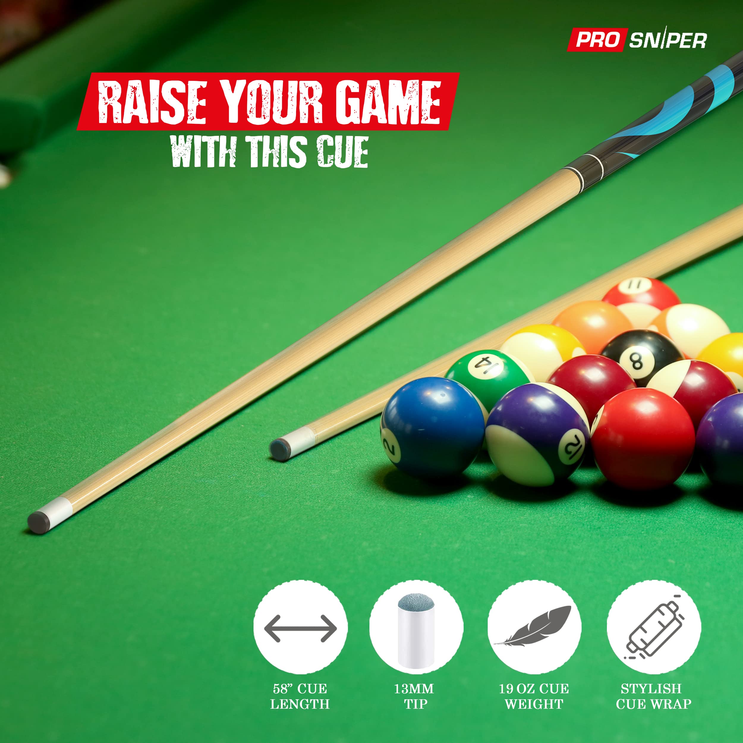 Snapklik.com : Prosniper Pool Cues Unique Pool Cue Sticks Made From ...