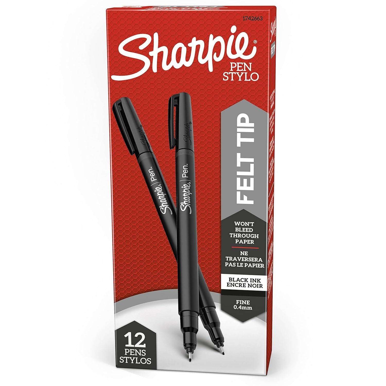 Sharpie Plastic Point Stick Water Resistant Pen, Ink, Fine, Pack of 12 ...