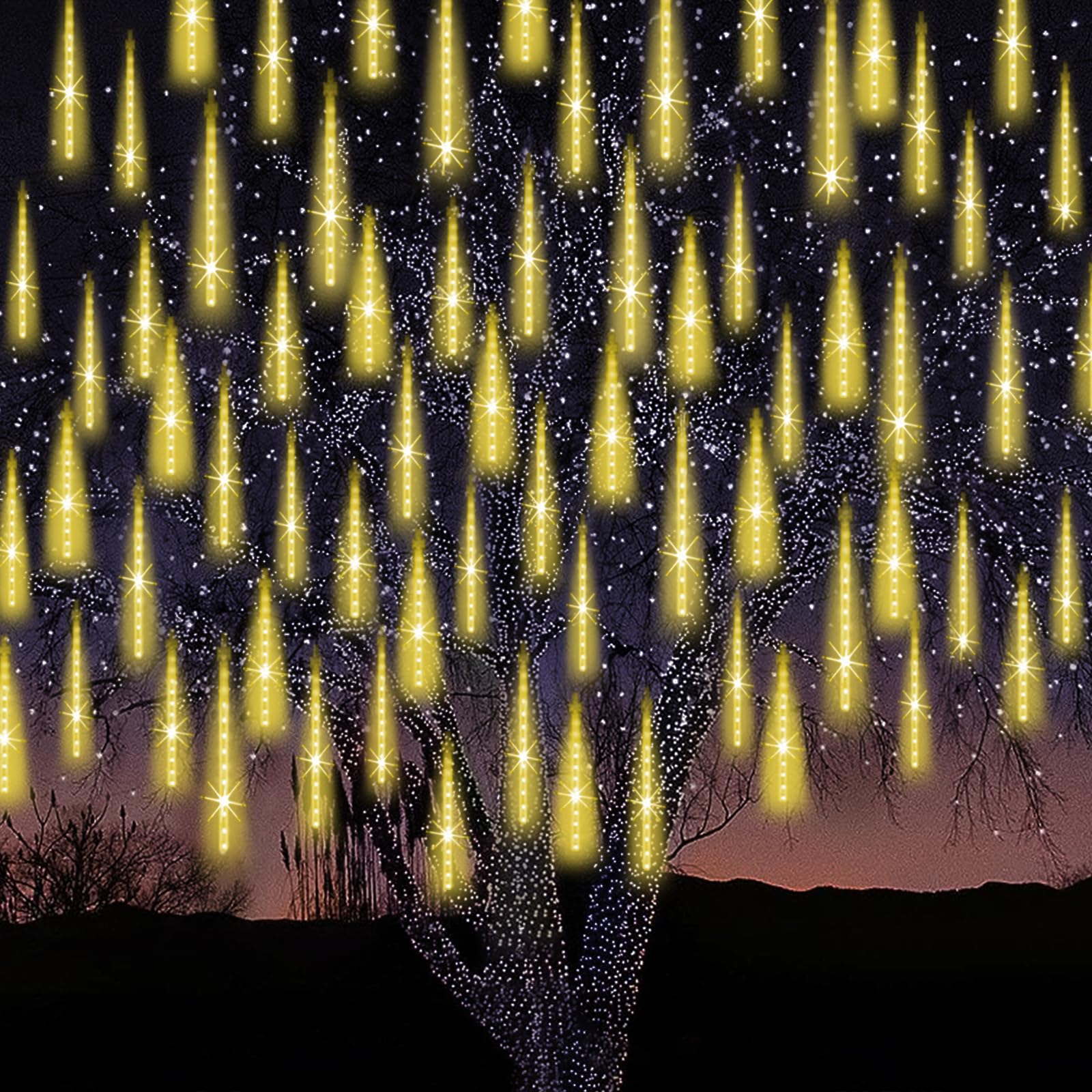EAGWELL Meteor Shower Lights Outdoor Christmas Lights Falling Rain ...