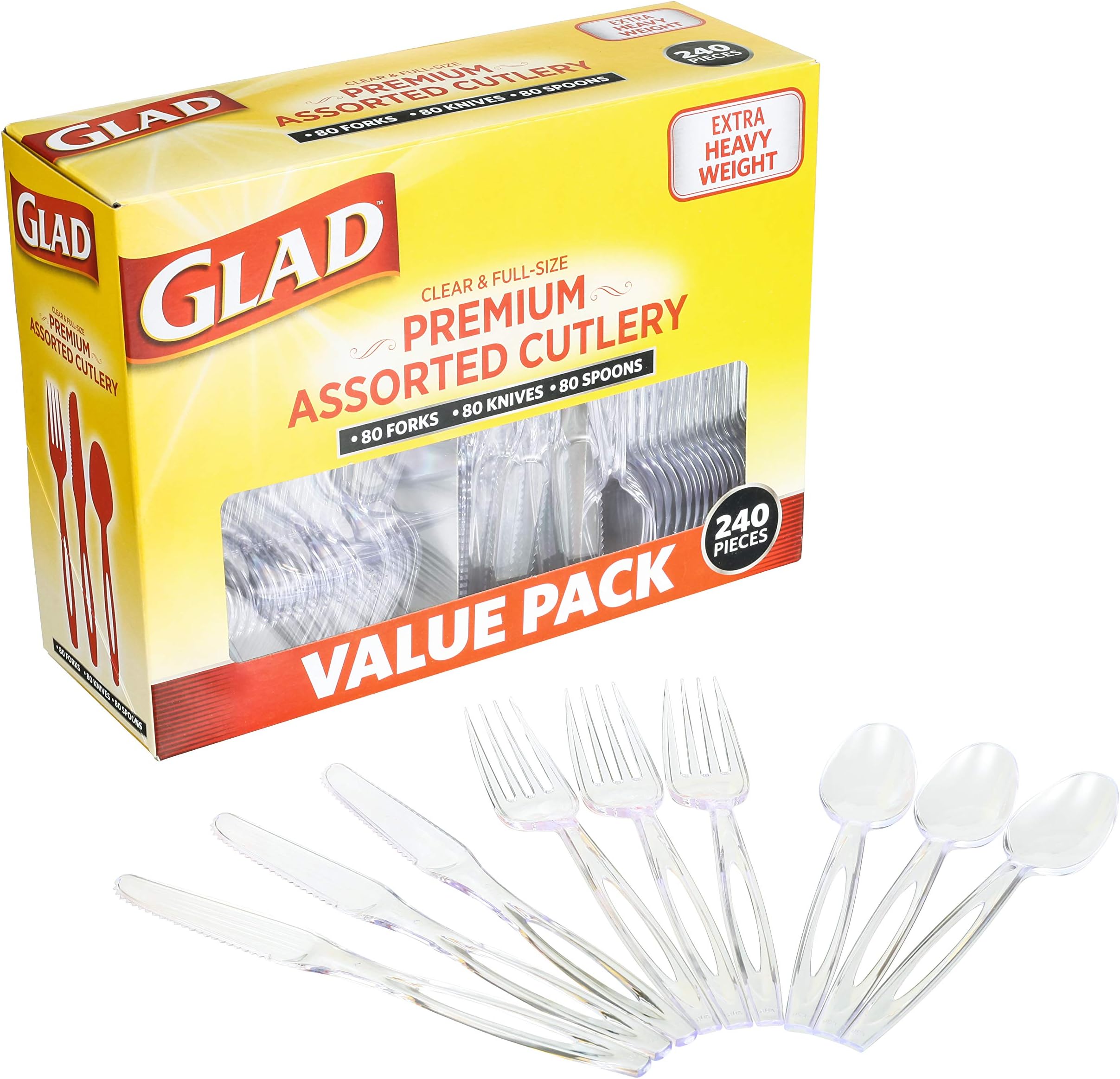 Amazon.com: Ard Wholesale 360 Count Cutlery Combo Box | Clear Extra ...