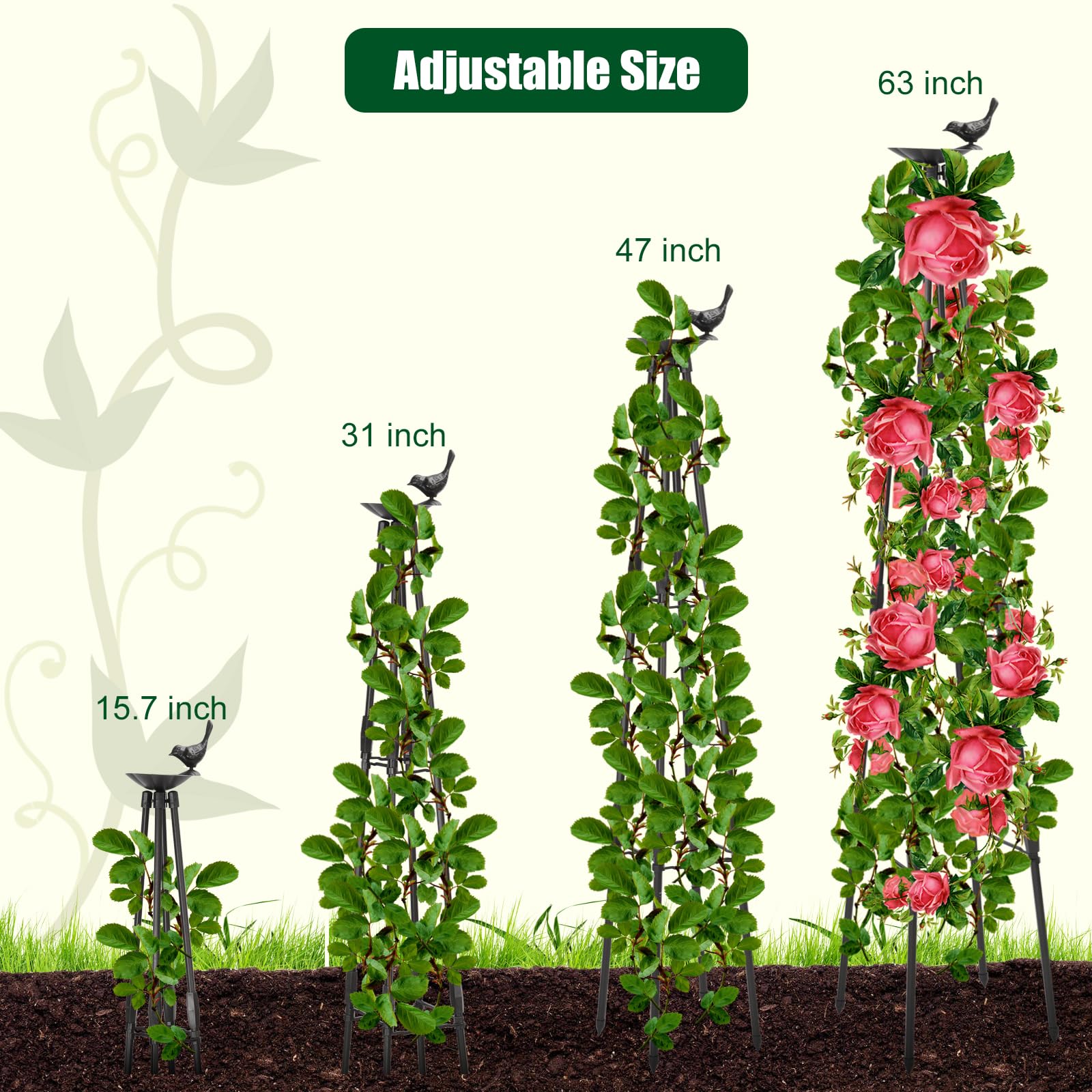 Snapklik.com : EAPFCT Garden Trellis For Climbing Plants Obelisk ...