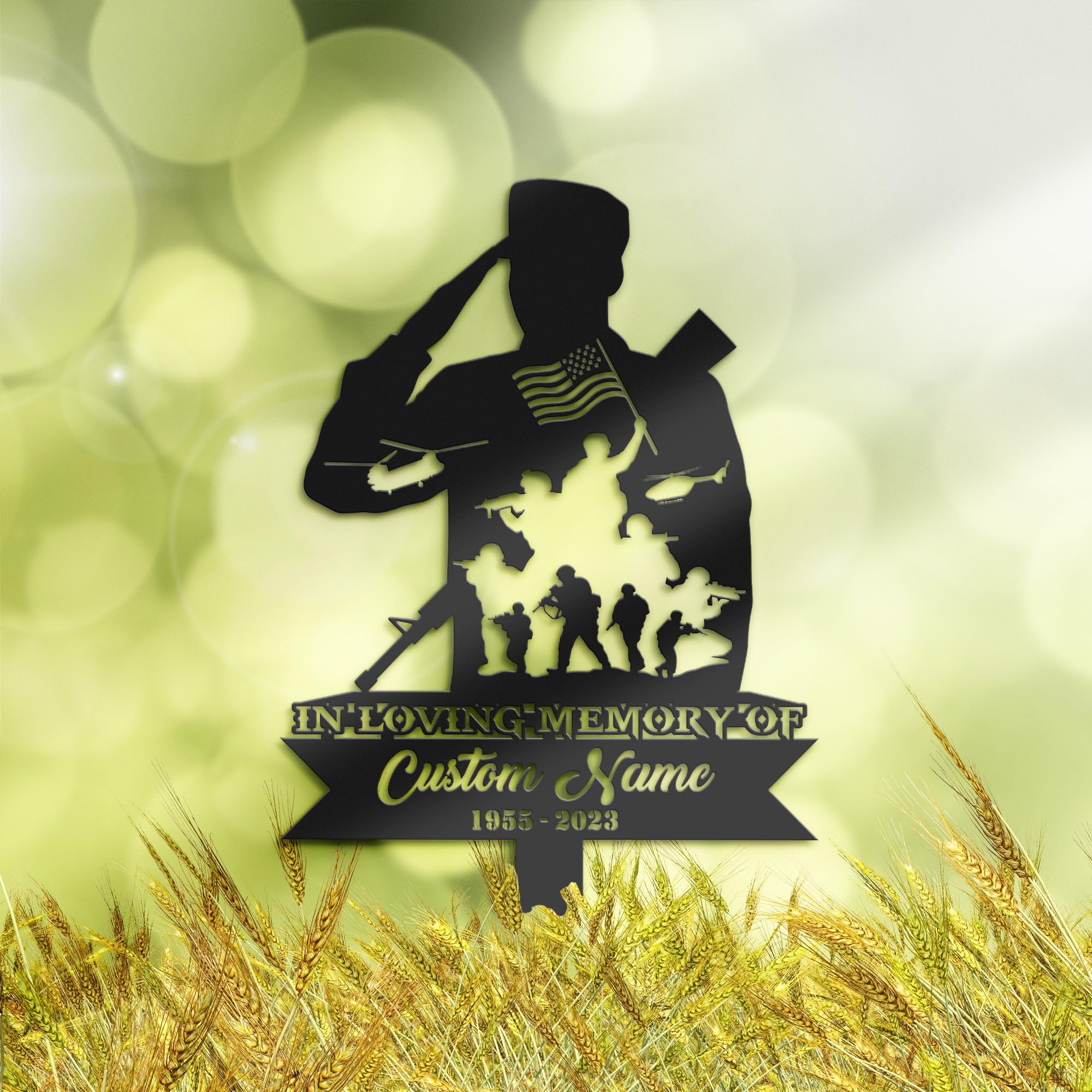 Amazon.com: Personalized Veteran US Soldier Army Memorial Stake, Metal ...