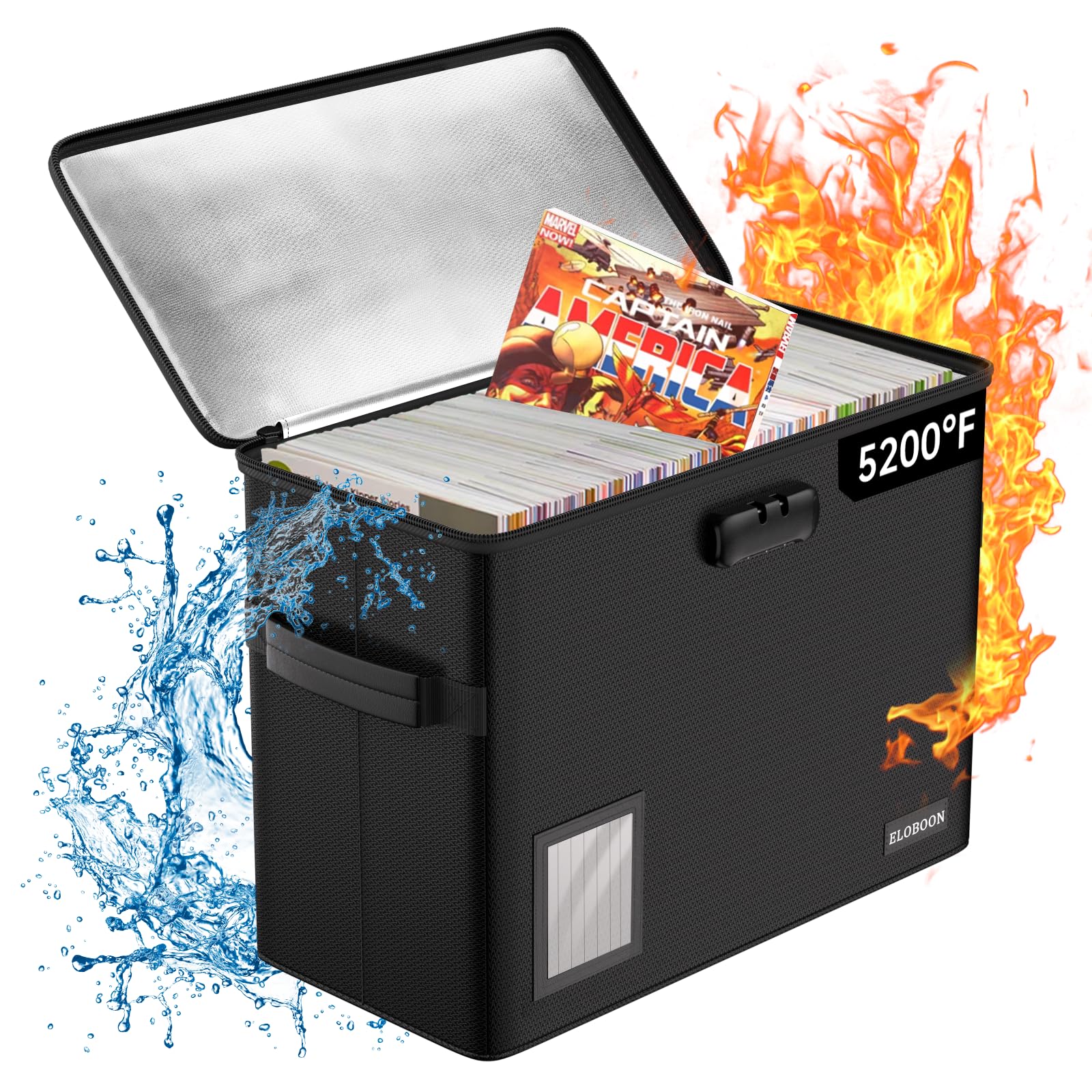 Amazon.com: ELOBOON 5200℉ Fireproof Comic Book Storage for 150-175 ...
