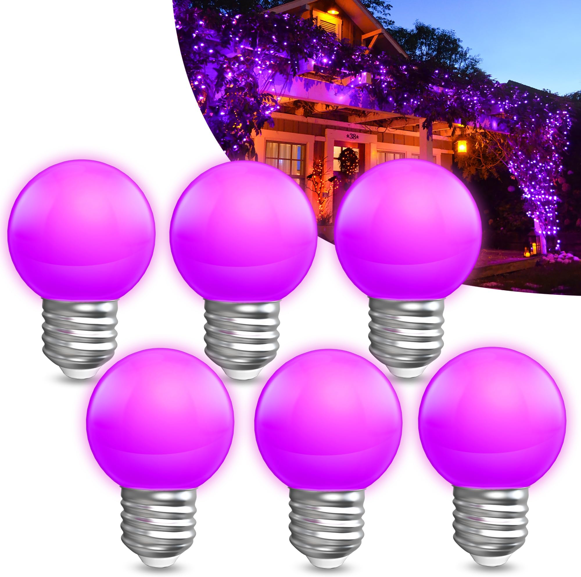 Purple LED Light Bulbs,15 Watt Equivalent Colored Light Bulb, 1.5w Low ...