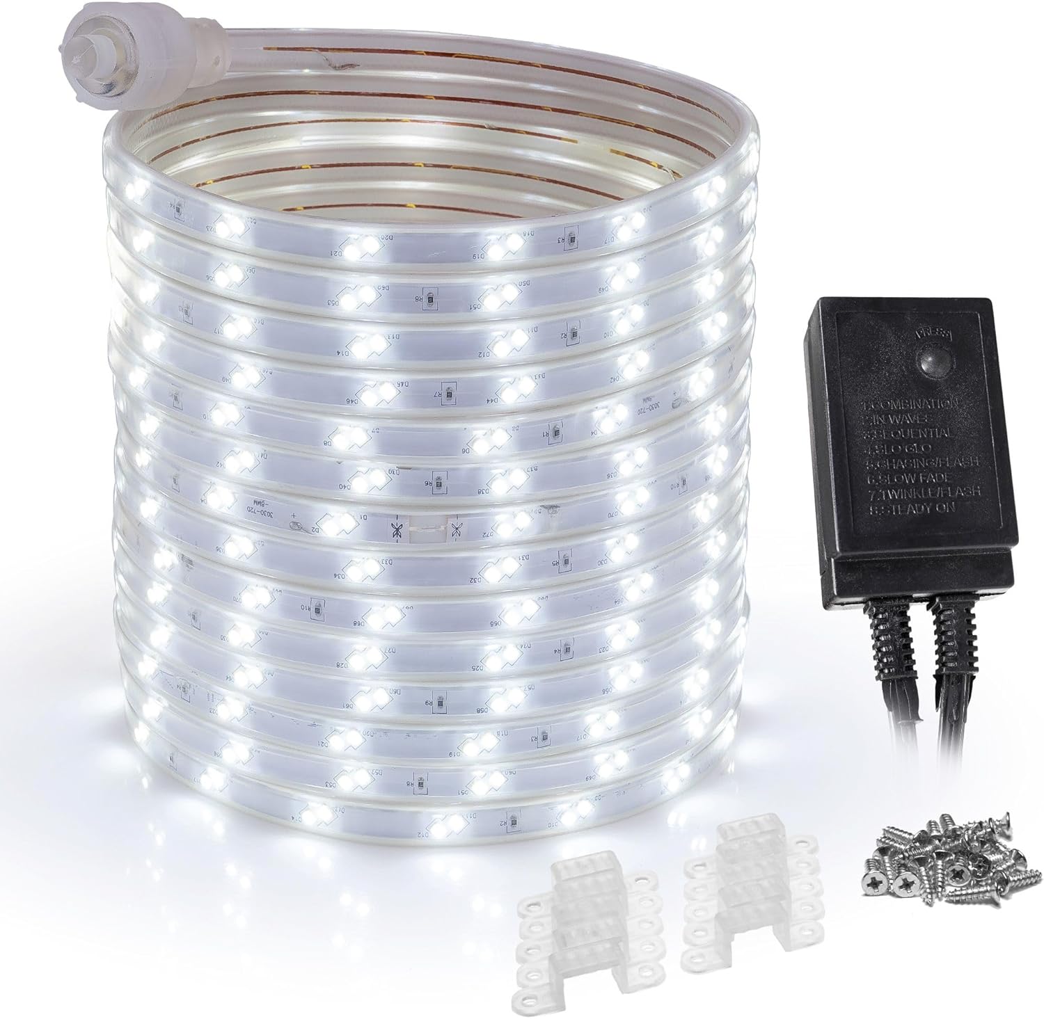 WYZworks 25ft 16-Mode Flat LED Strip Lights, 480LEDs SMD 2835 ...