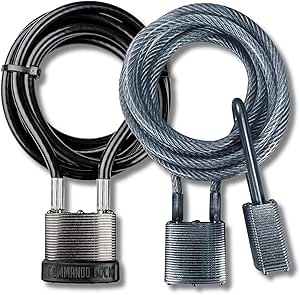 Commando Lock Ultimate Outdoor Security Bundle - Two 8 ft Steel Cable ...