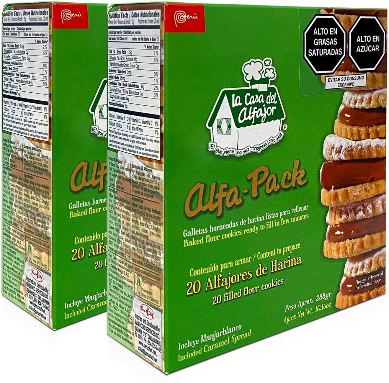 Alfajores de Harina La Casa del Alfajor Peru 2 boxes of 20 each ...