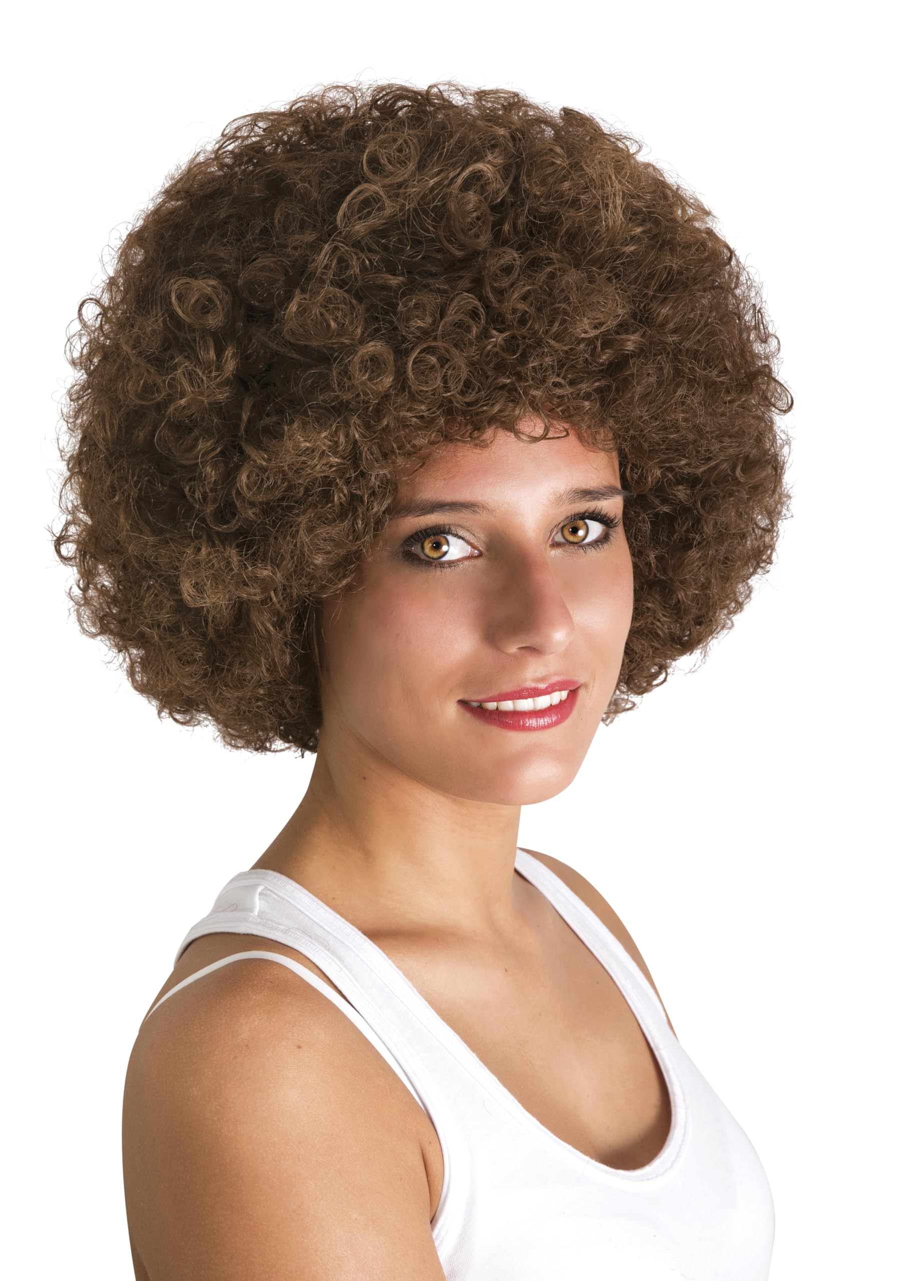 PTIT CLOWN 64470 Willy Afro Brown Wig, Standard Size - BigaMart