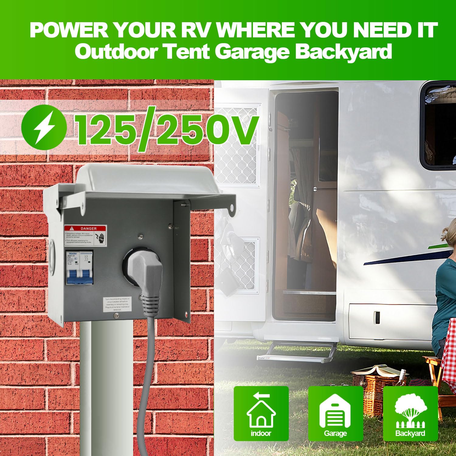 Snapklik.com : Kinchoix Temporary Power Outlet Panel, RV Electrical 50 ...