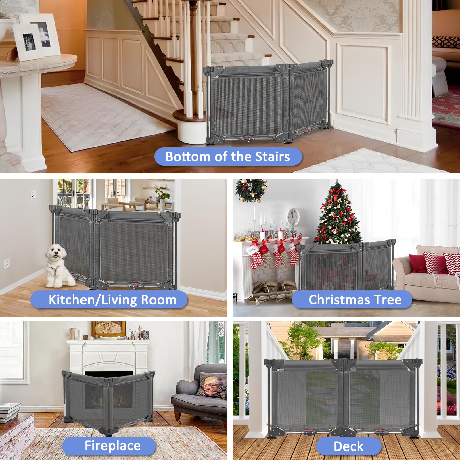 Snapklik.com : Punch Free Freestanding Pet Gate Indoor 2 Panel 24" Tall ...