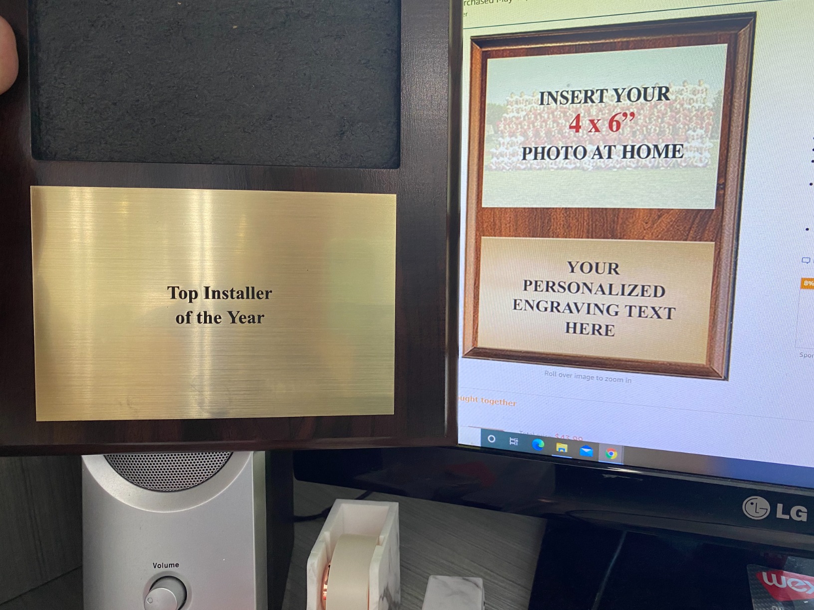 Amazon.com: 8 x 10 Vertical Photo Plaque - Custom Team Picture Plaque ...