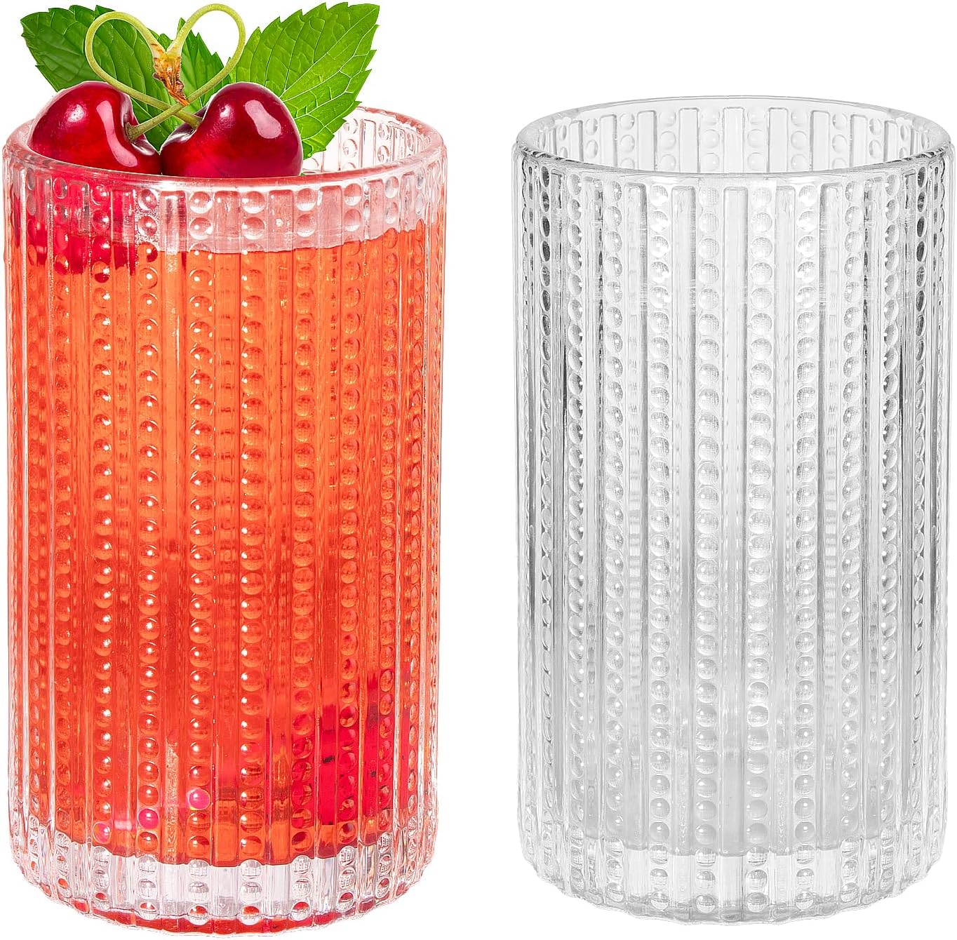 Amazon.com | Hobnail Glassware Set of 2, 15 oz Highball Glasses ...