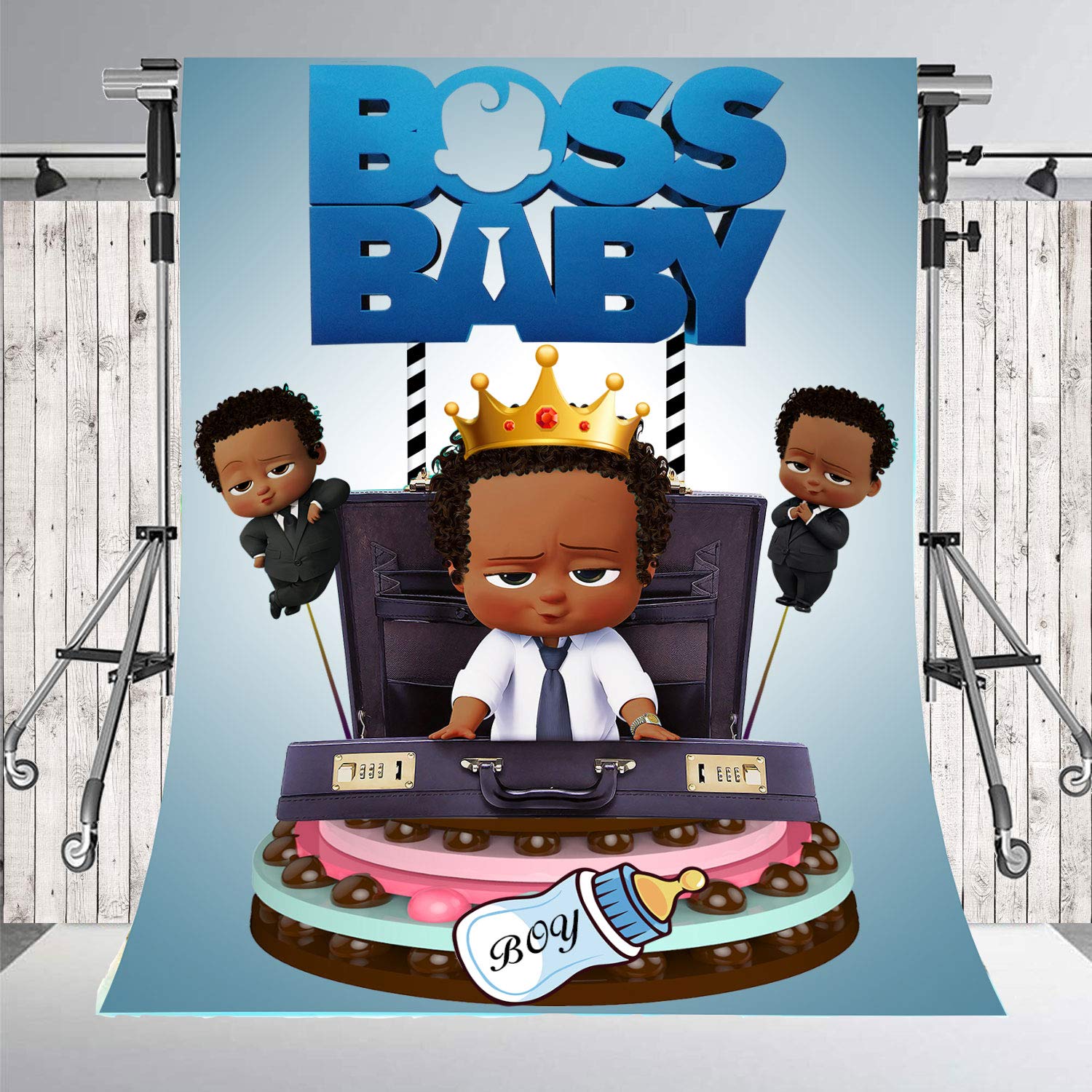 Boss Baby Backdrop for Boy Baby Shower Backgrounds Backdrop African Boy ...