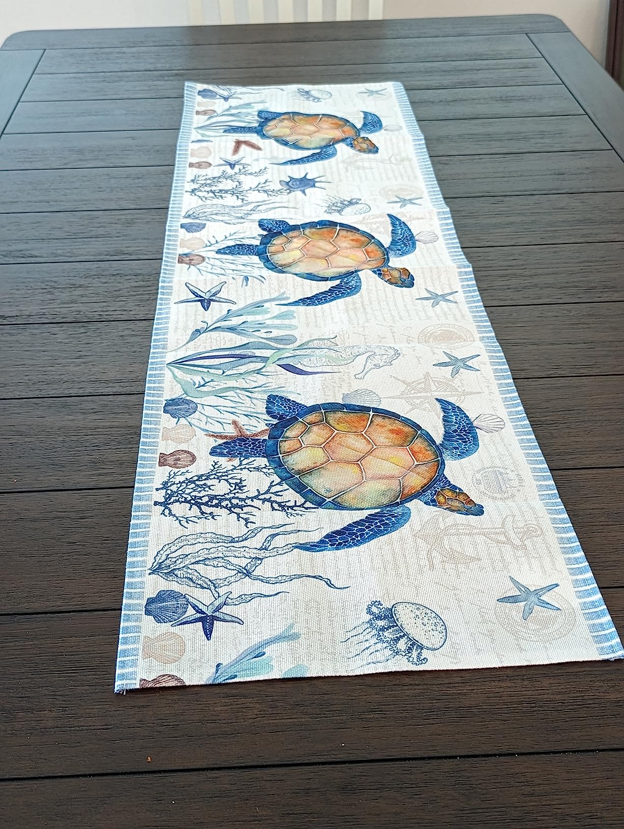 Amazon.com: Ocean Turtle Table Runner 48 Inches Long - Summer Beach ...