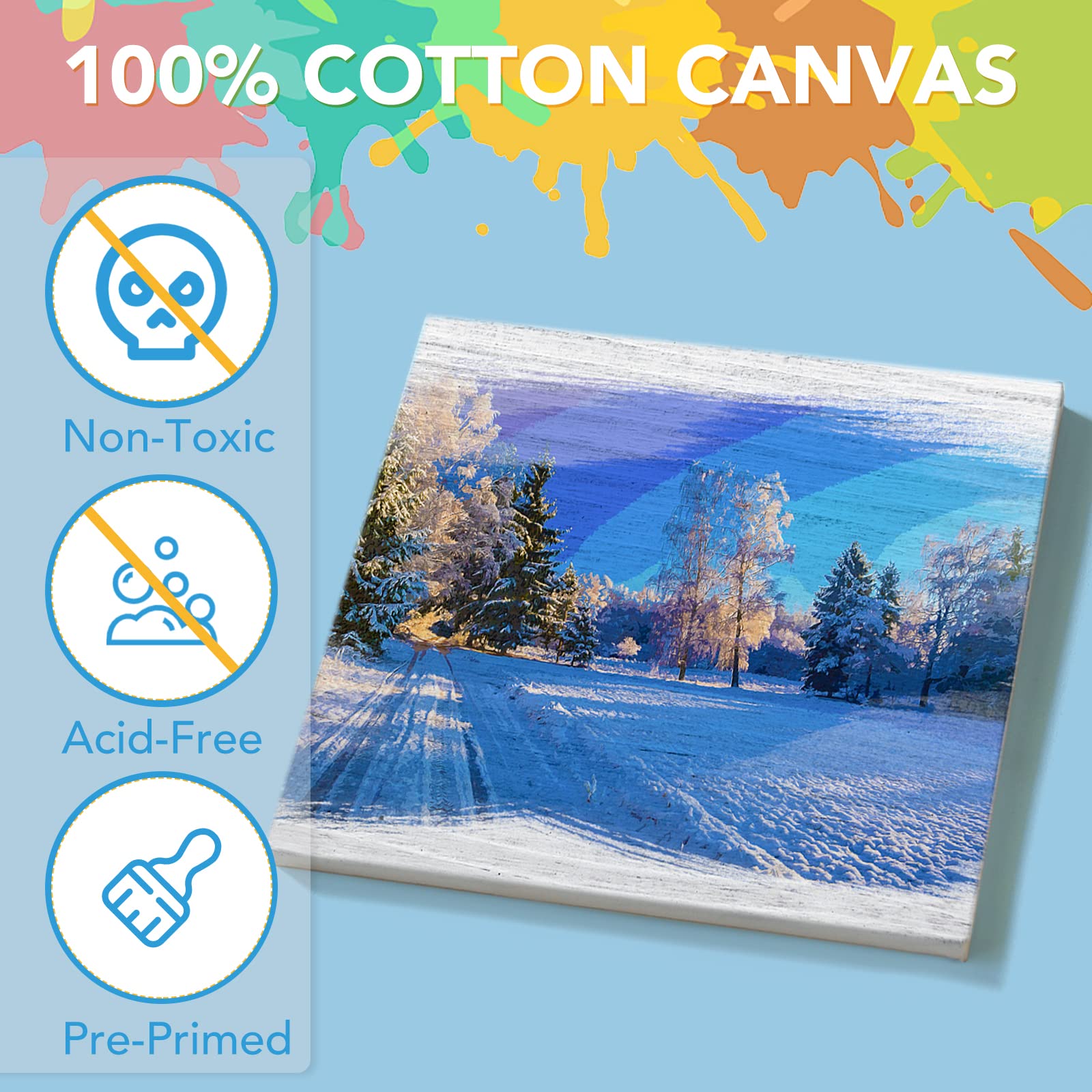 Snapklik.com : Mini Canvases For Painting, 5x5In Canvas In Bulk 18Pack ...