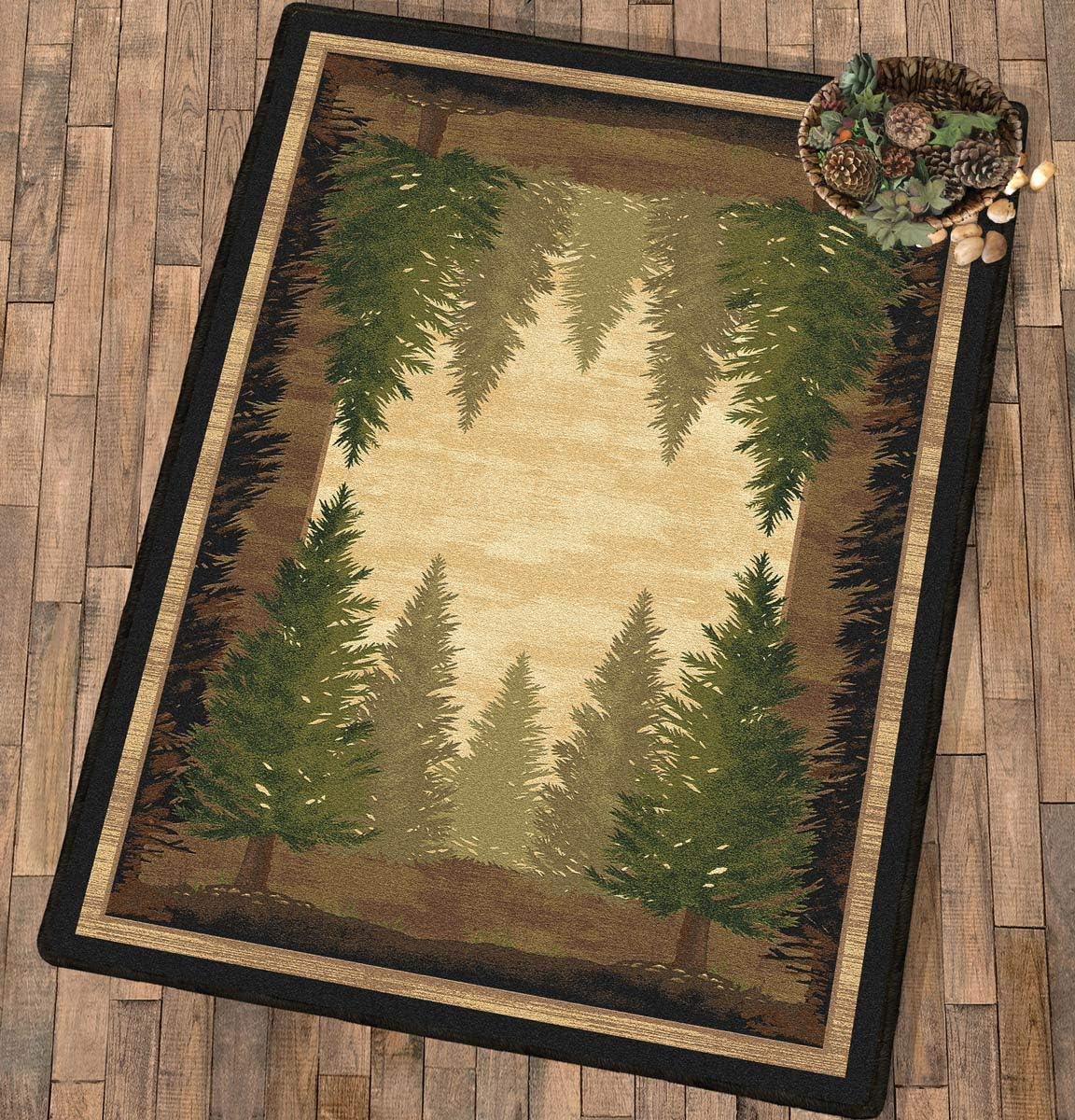 Amazon.com: BLACK FOREST DECOR Tall Pine Woods Rug - 5 x 8, Nylon ...