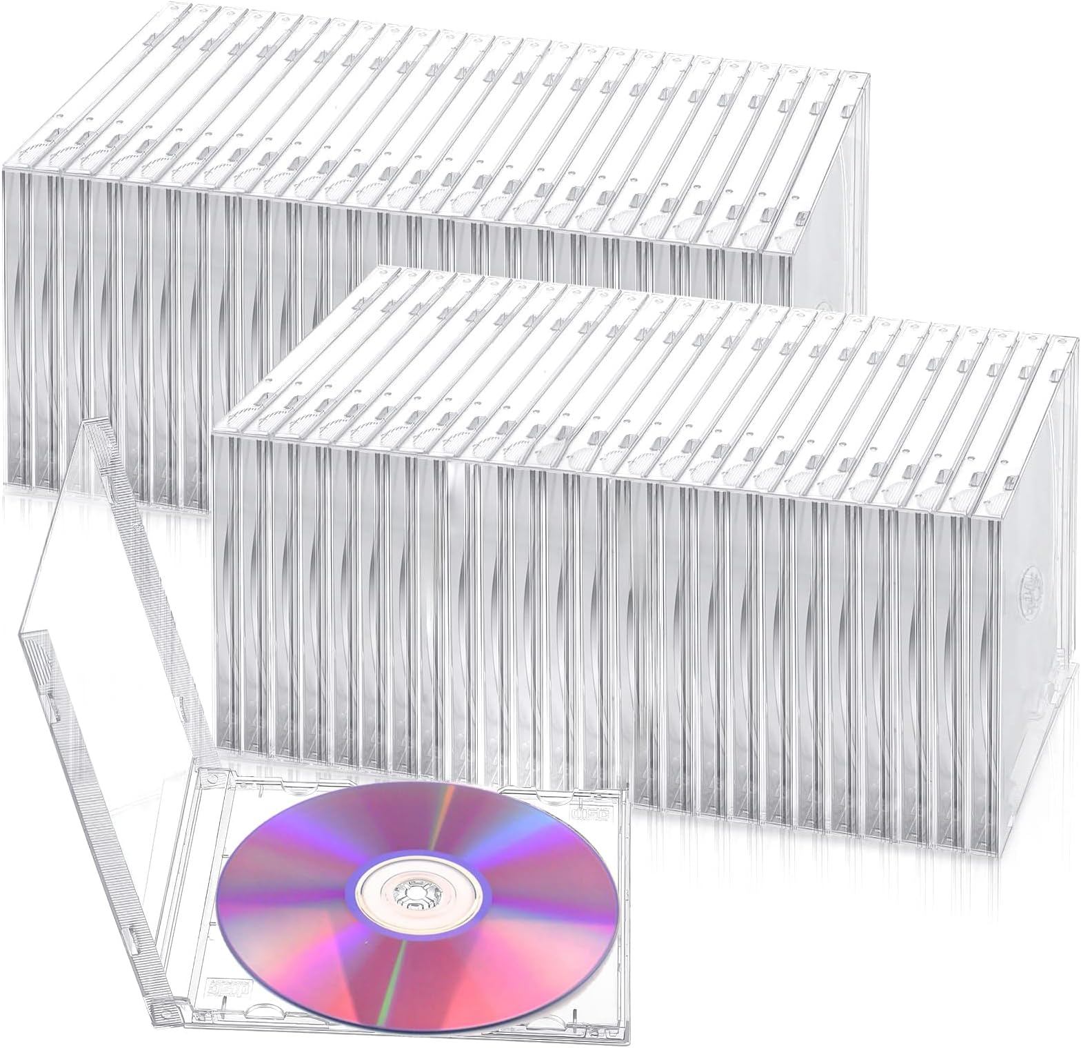 Amazon.com: 25 Pack 10.4mm CD Jewel Cases, Standard Single Disc ...