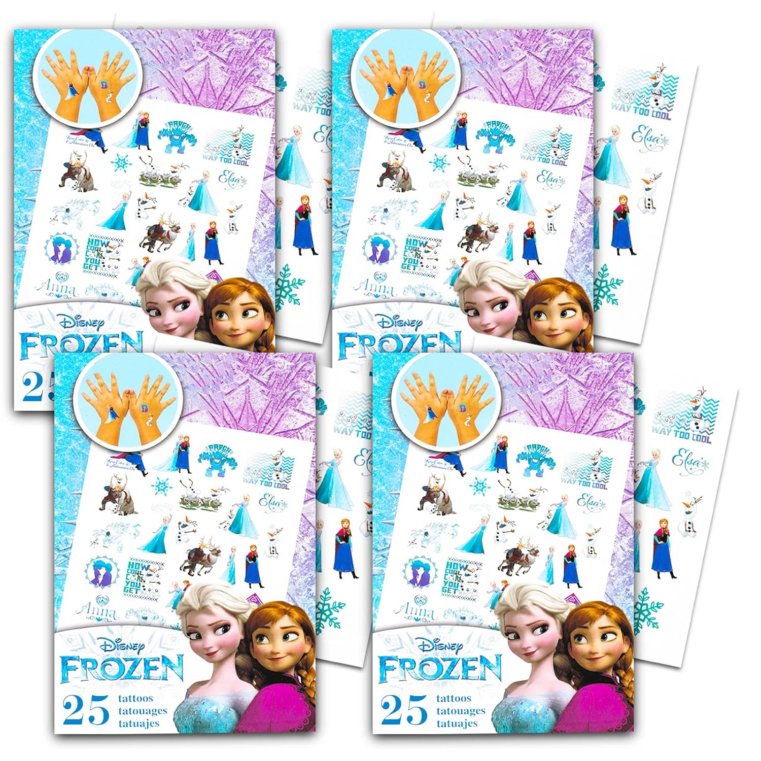 Amazon.com: Disney Frozen Tattoos Party Favors Bundle ~ 100 Frozen ...