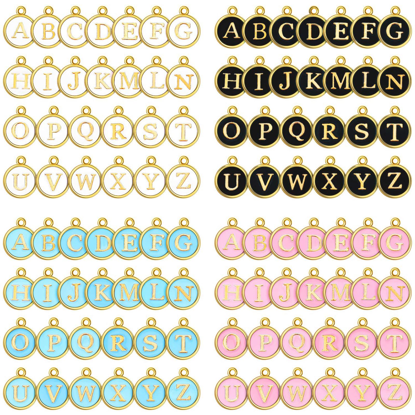 Amazon.com: 104 PCS Letter Charms for Jewelry Making 4Colors Metal ...