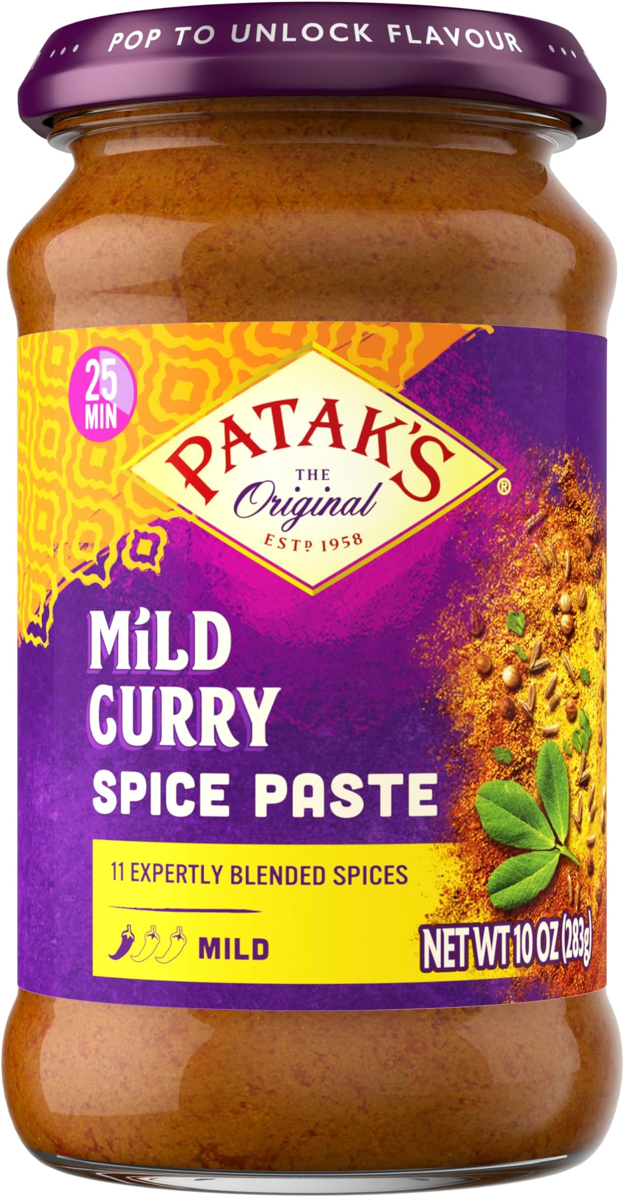 Amazon.com: Patak's Mild Curry Spice Paste, No Artificial Flavors or ...