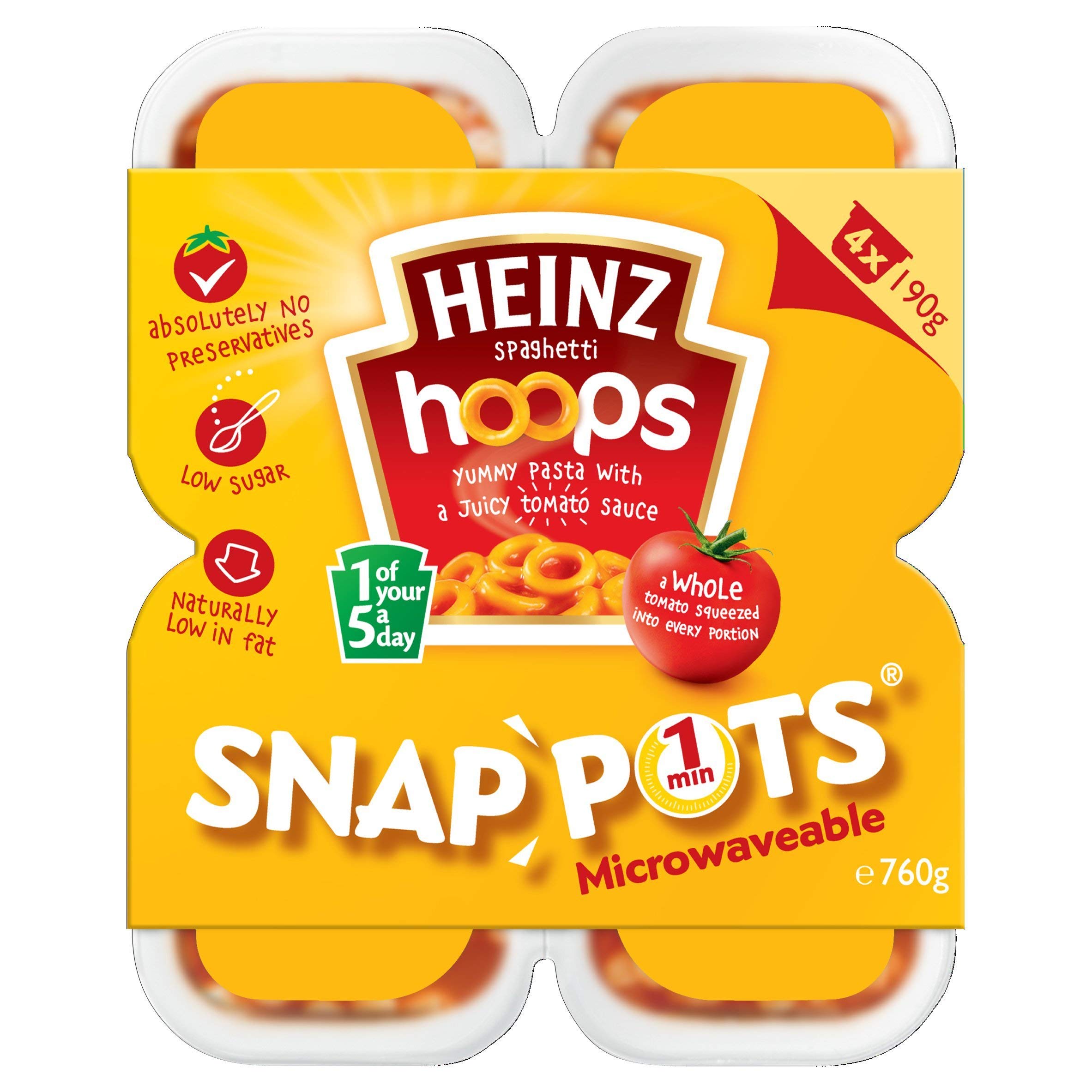 Amazon.com : Heinz Spaghetti Hoops Snap Pots 760g : Packaged Ginger ...